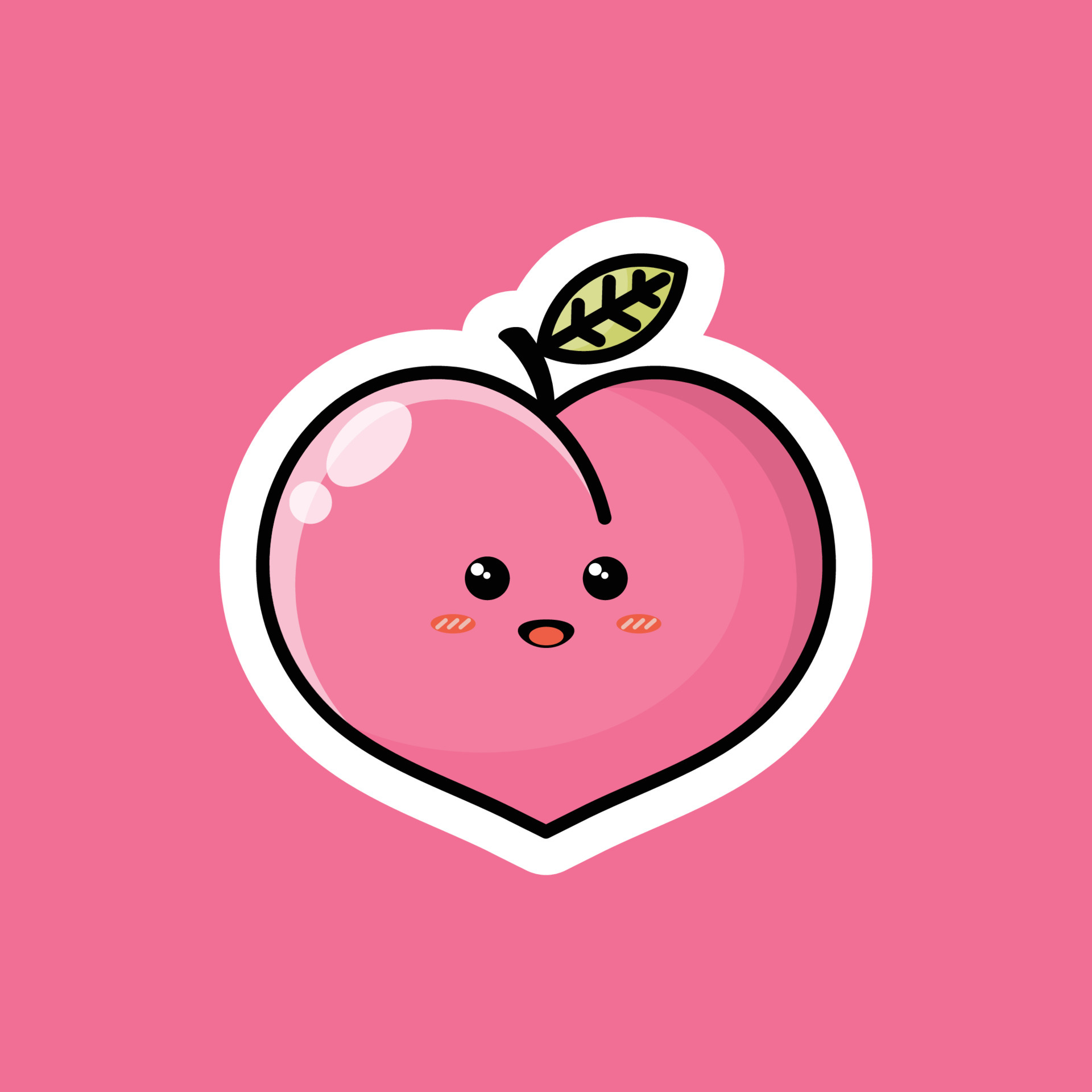 Cute fruit cartoon character with happy smiling expression. Flat vector ...