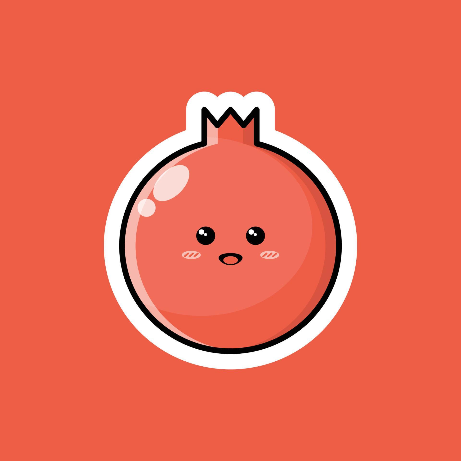 Cute fruit cartoon character with happy smiling expression. Flat vector ...