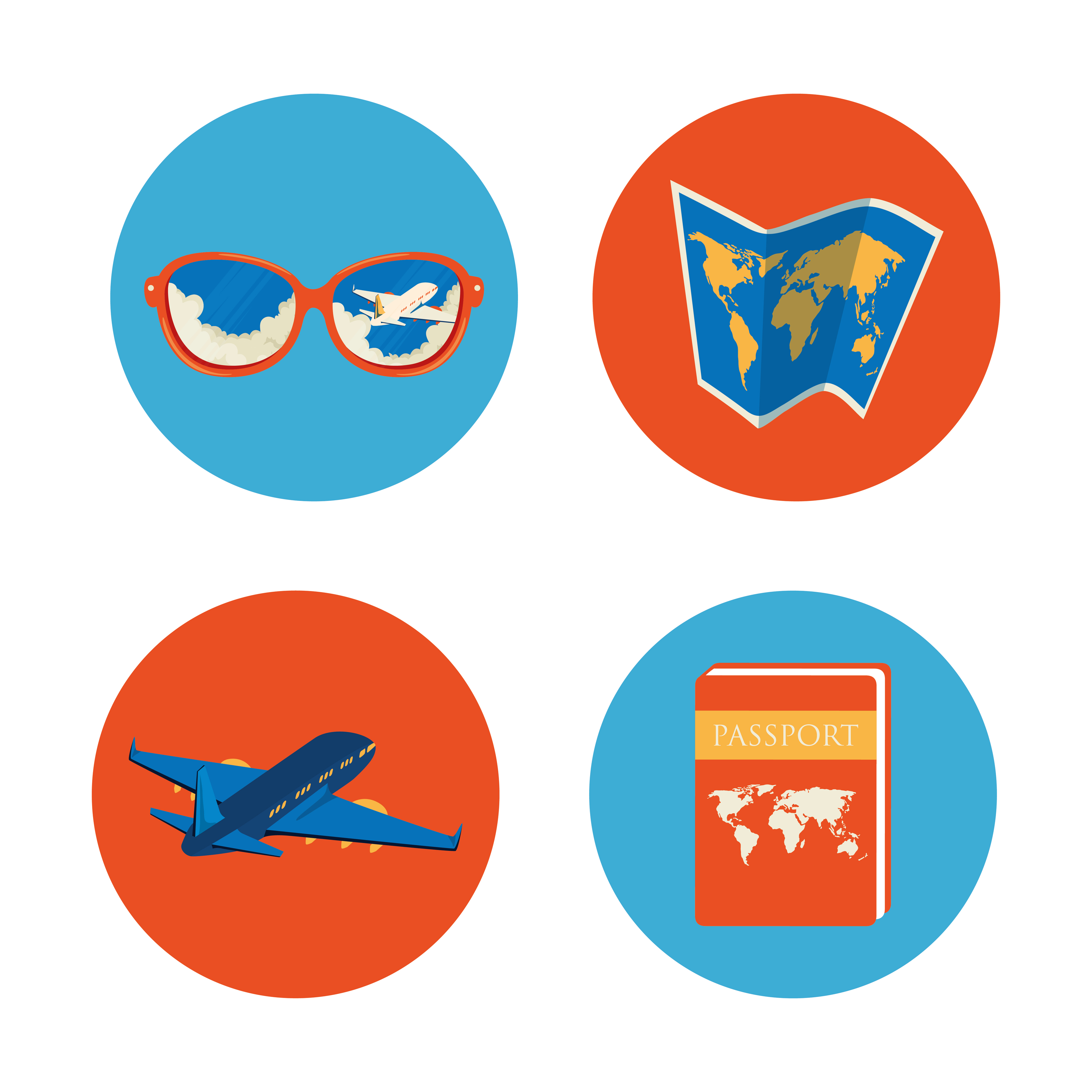 paper map with set icons in frames circular 4830598 Vector Art at Vecteezy