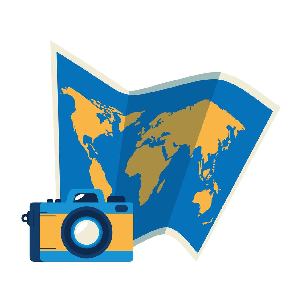 paper map with camera photography isolated icon 4832420 Vector Art at ...