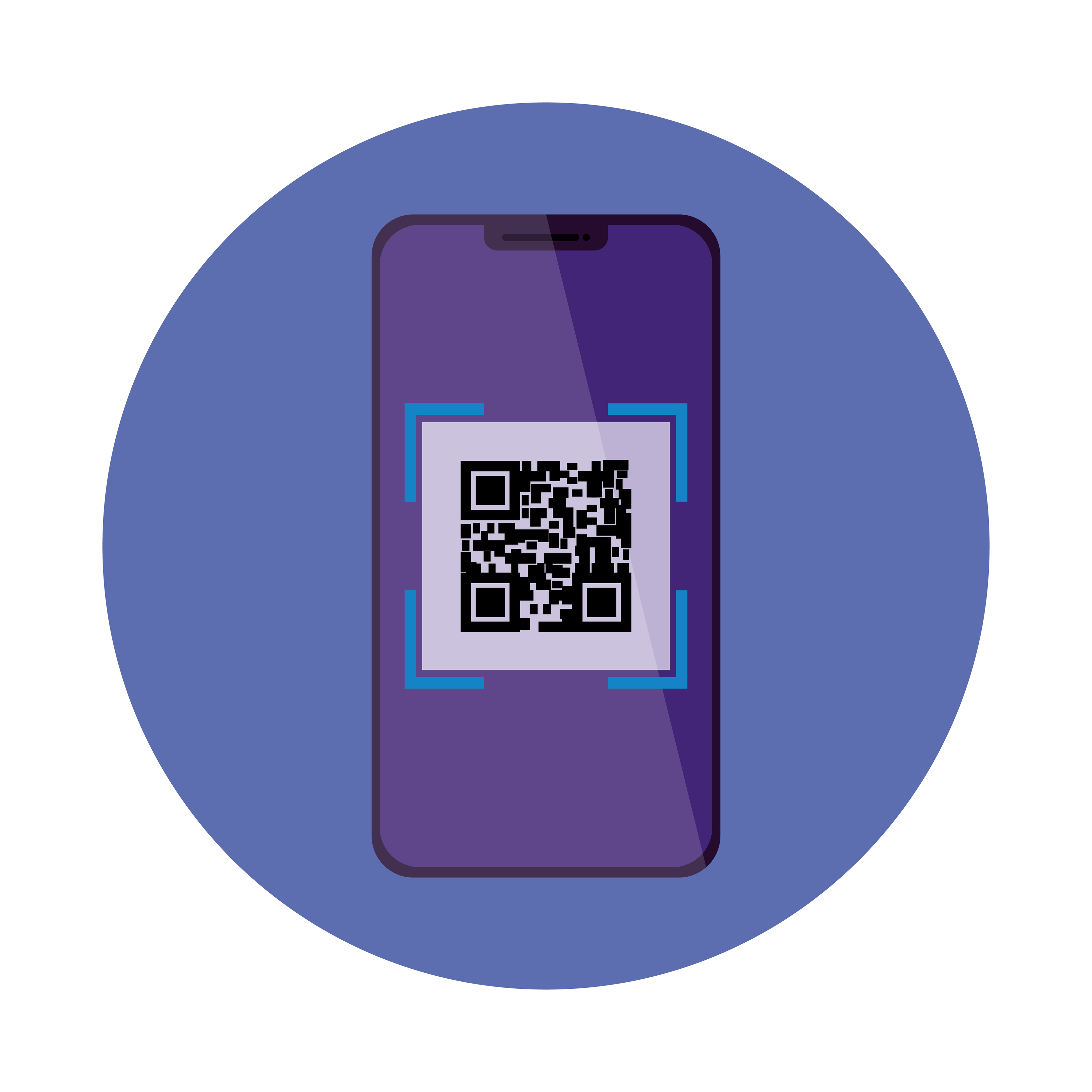 smartphone device with scan code qr in frame circular 4833761 Vector ...