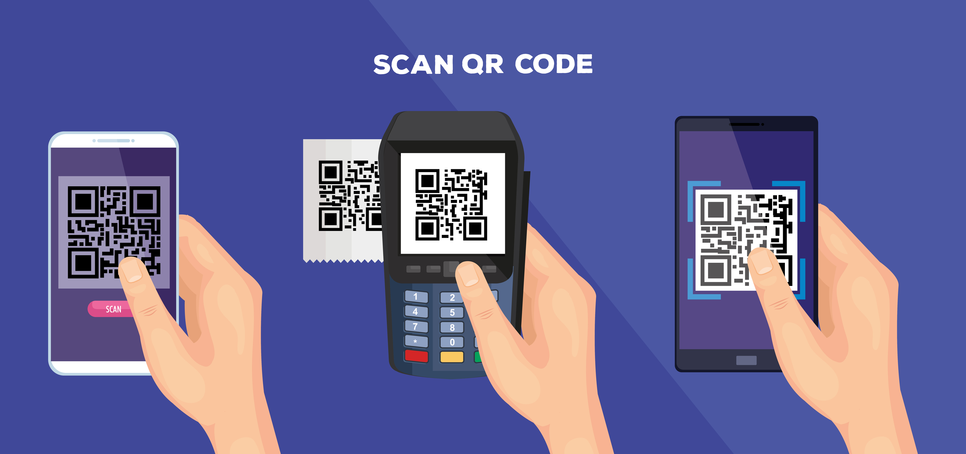 set poster of scan code qr and icons 4833828 Vector Art at Vecteezy