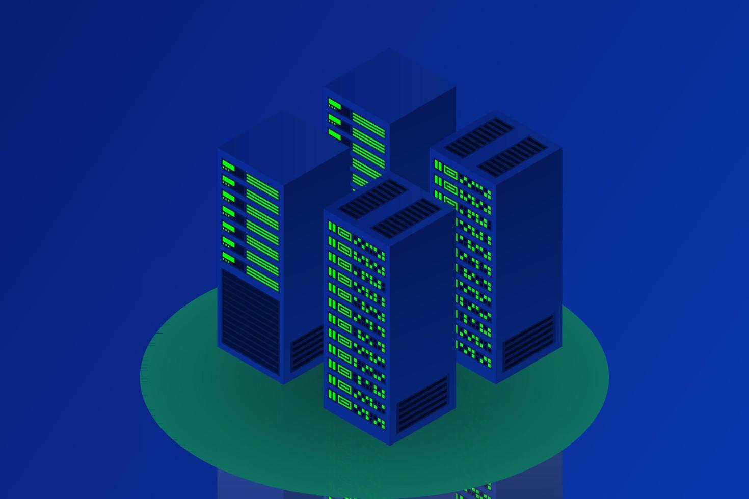 Server room isometric, Cloud storage data, Data center, Big data ...