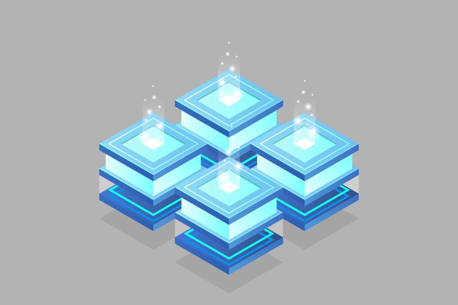 Server Room Isometric Cloud Storage Data Data Center Big Data Processing And Computing