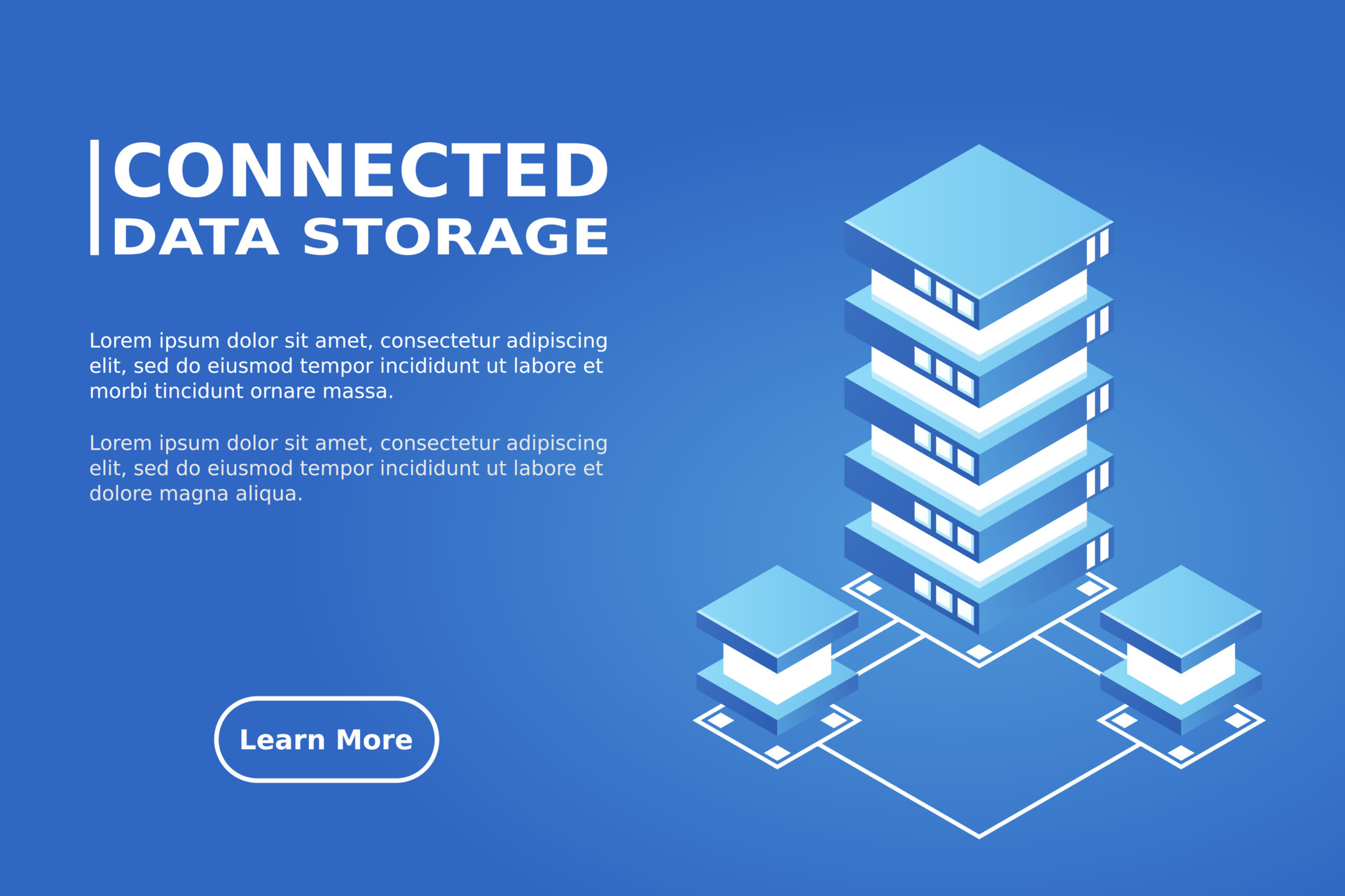Transfer of user data to the server. Data flow. Data storage. Server. Digital space. Data center ...