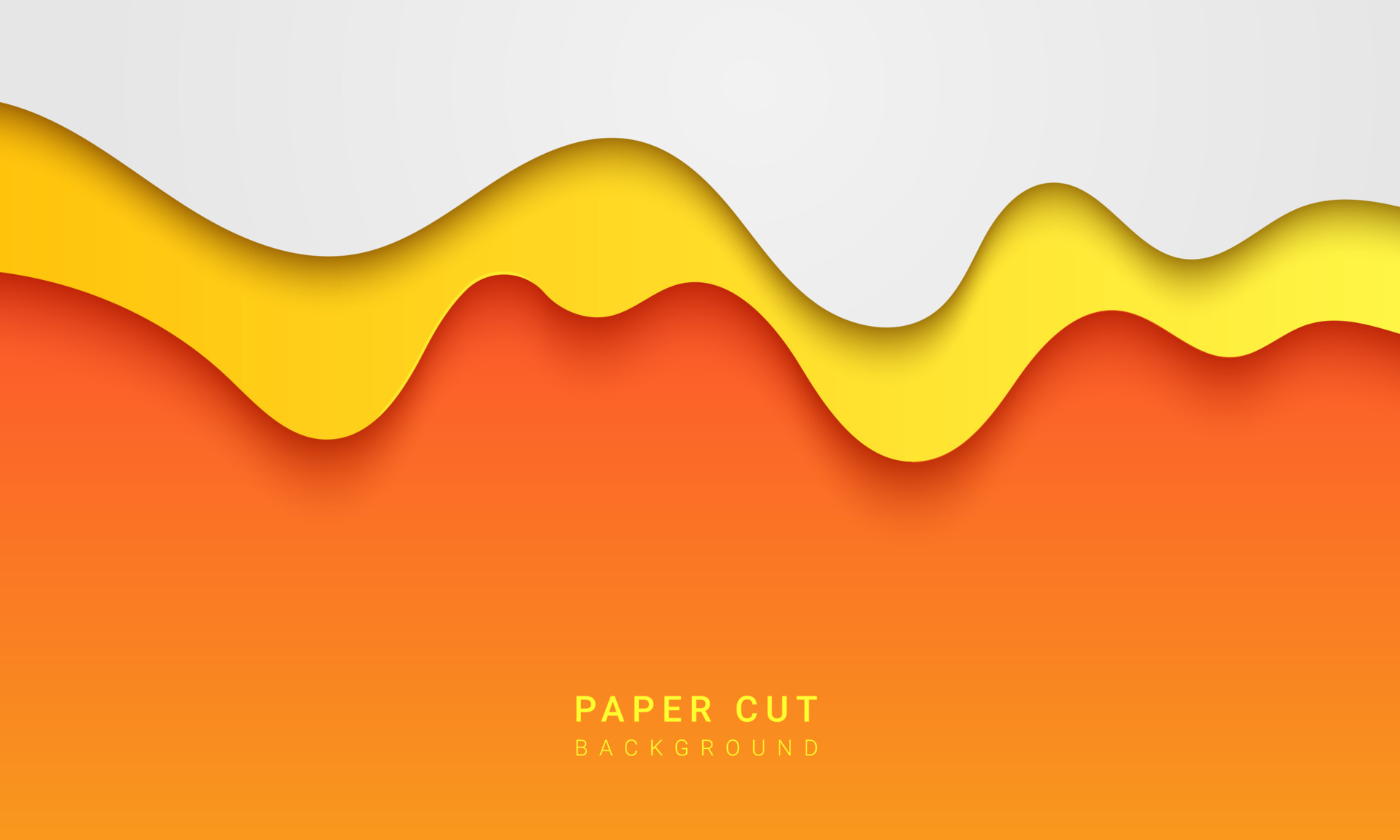 Abstract paper cut orange vector design, banner pattern, background ...