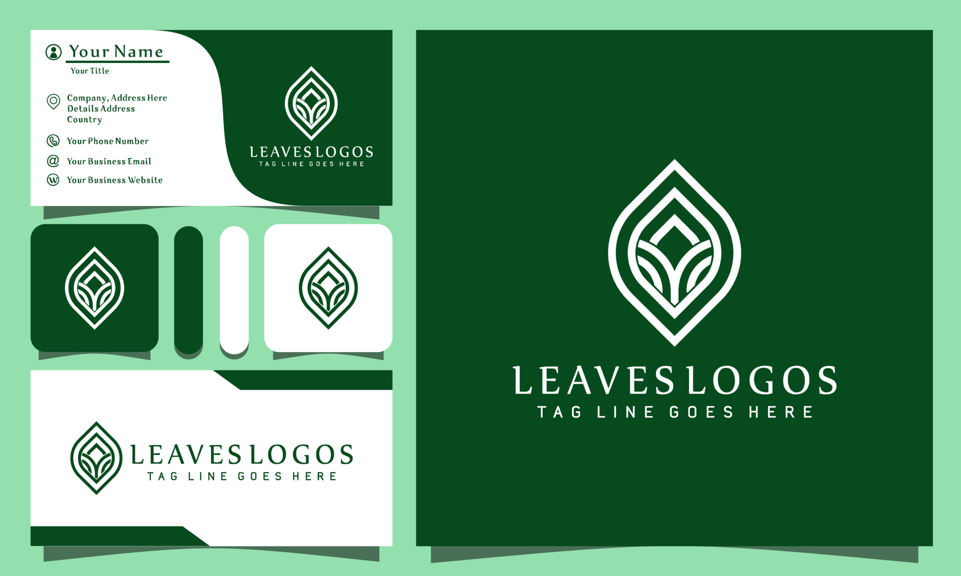 Beauty Leaves Cosmestics Luxury Logos Design Vector Illustration With