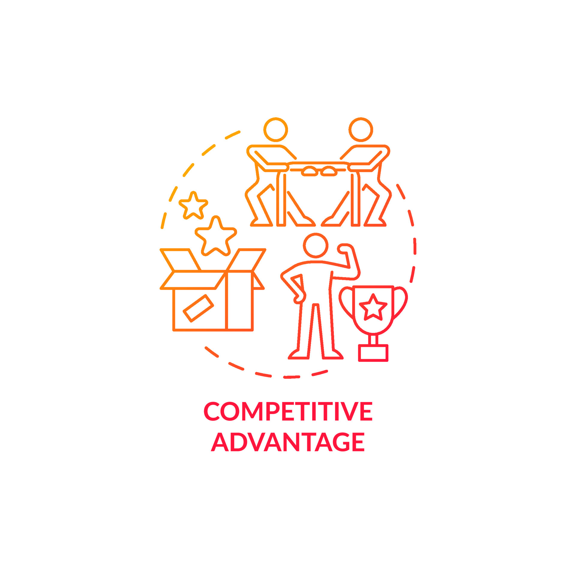 Competitive advantage red gradient concept icon. Leadership in ... Competitive advantage red gradient concept icon. Leadership in ...