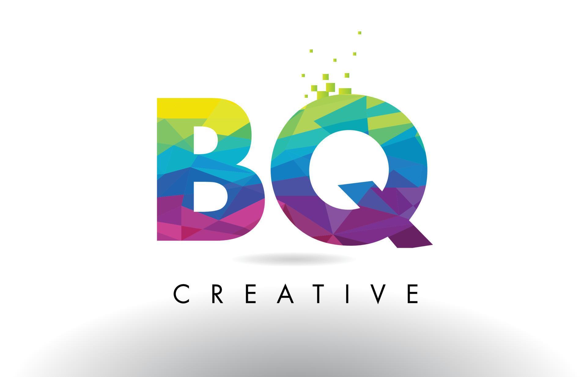 BQ B Q Colorful Letter Origami Triangles Design Vector. 4842758 Vector Art at Vecteezy