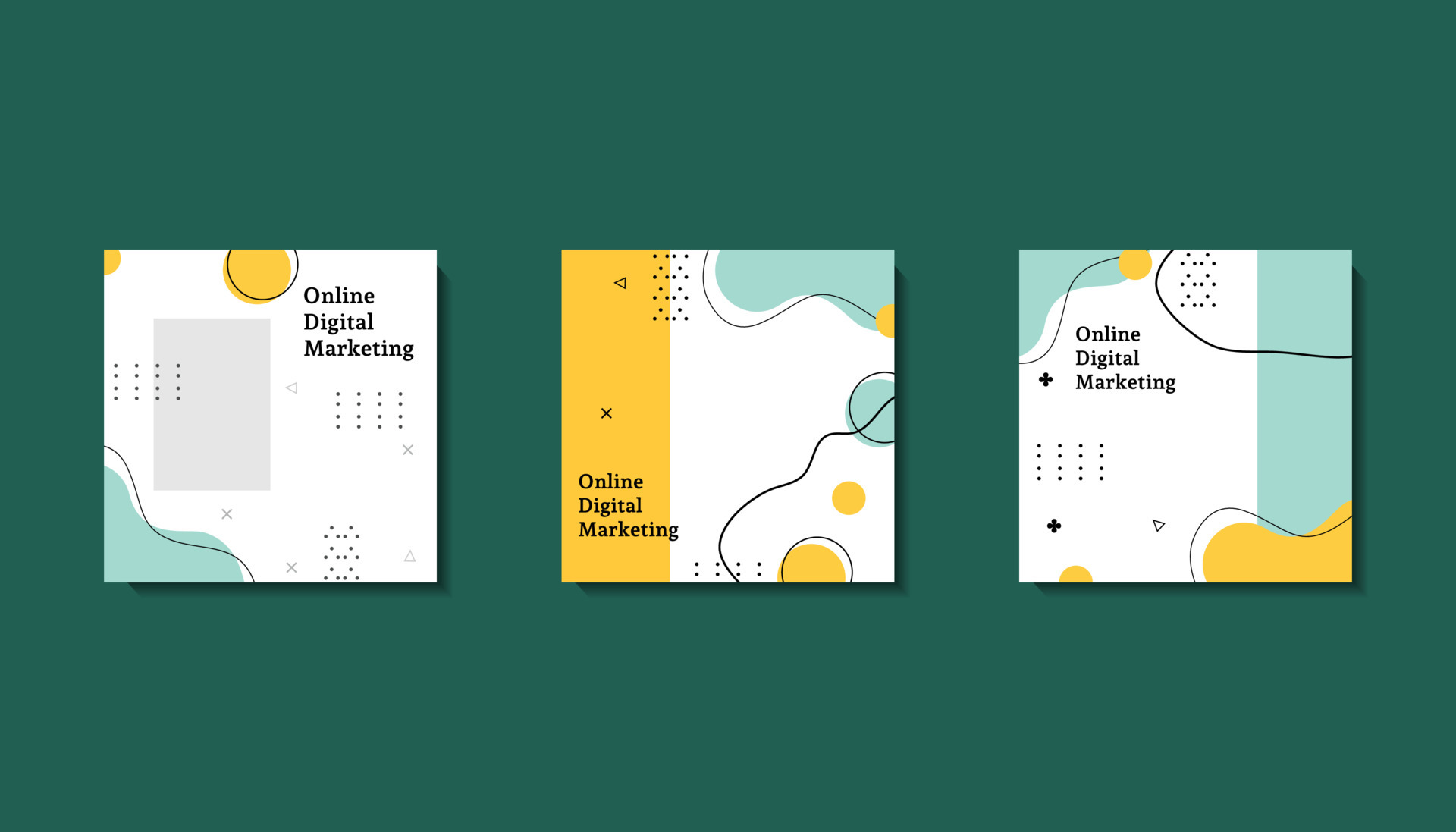 Social Media Post Template Set Vector for Business 4844282 Vector Art ...