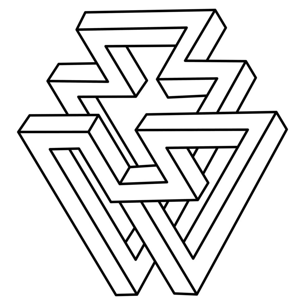 Optical Illusion Unreal Geometric Object Vector Impossible Figure Sacred Geometry Shapes