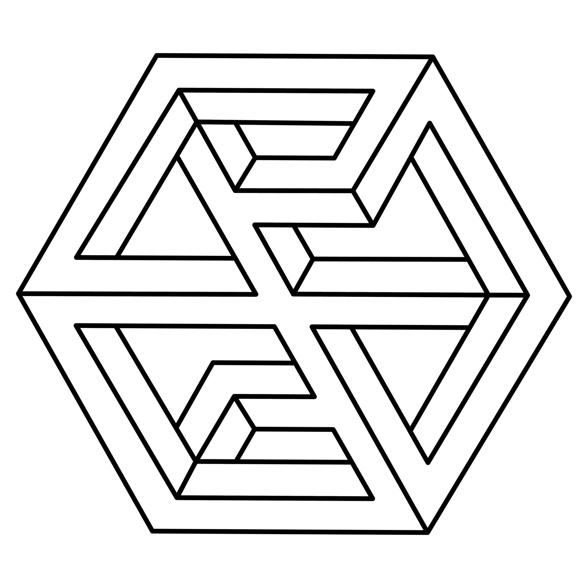Optical illusion shapes, geometric figures, impossible hexagon. Optical ... Optical illusion shapes, geometric figures, impossible hexagon. Optical ...