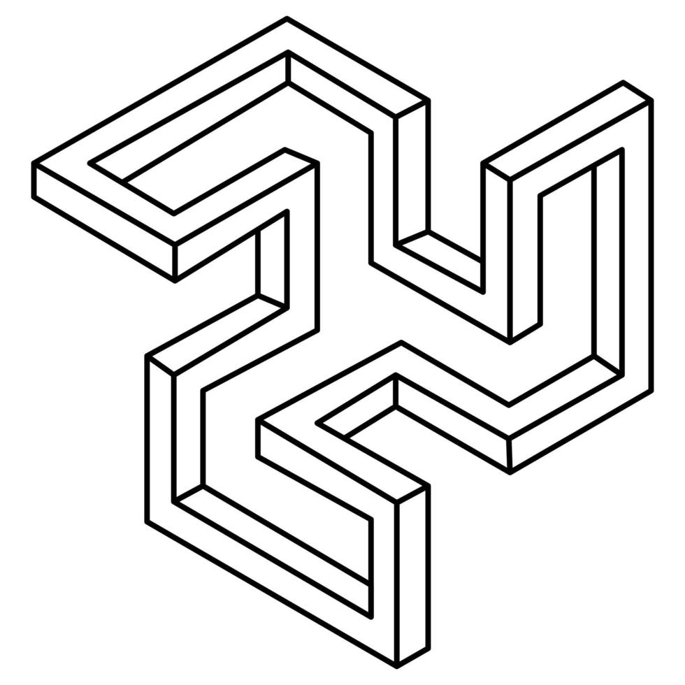 Optical Illusion Figure Unreal Geometric Object Vector Impossible Shape Sacred Geometry