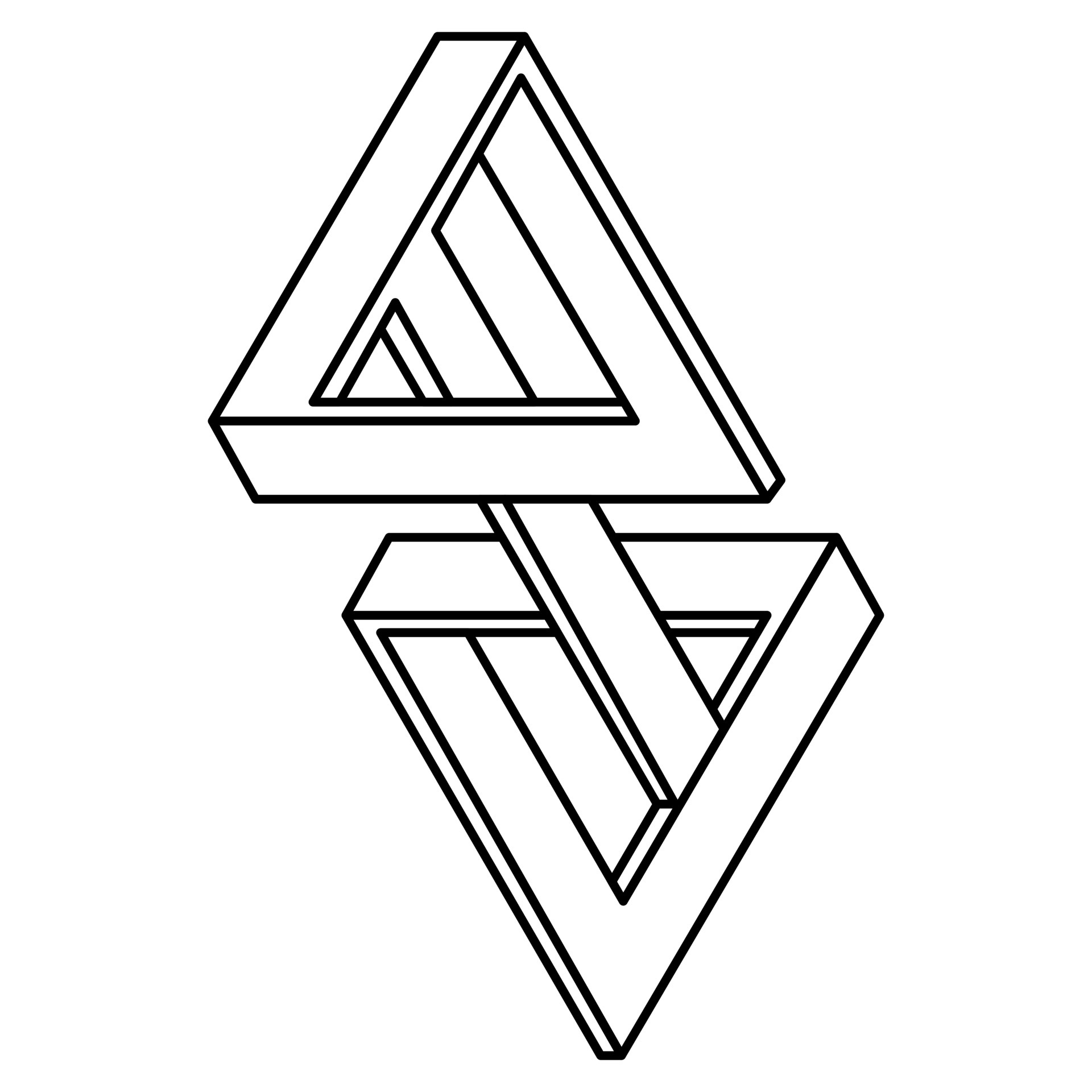 Illusion shapes. 3d geometrical infinity loop triangles. Impossible ...