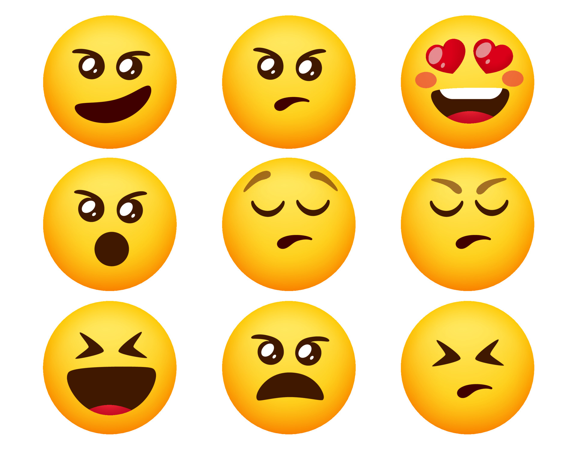 Emoji Angry Emoticon Vector Set Emoticons Emojis With Angry Upset And