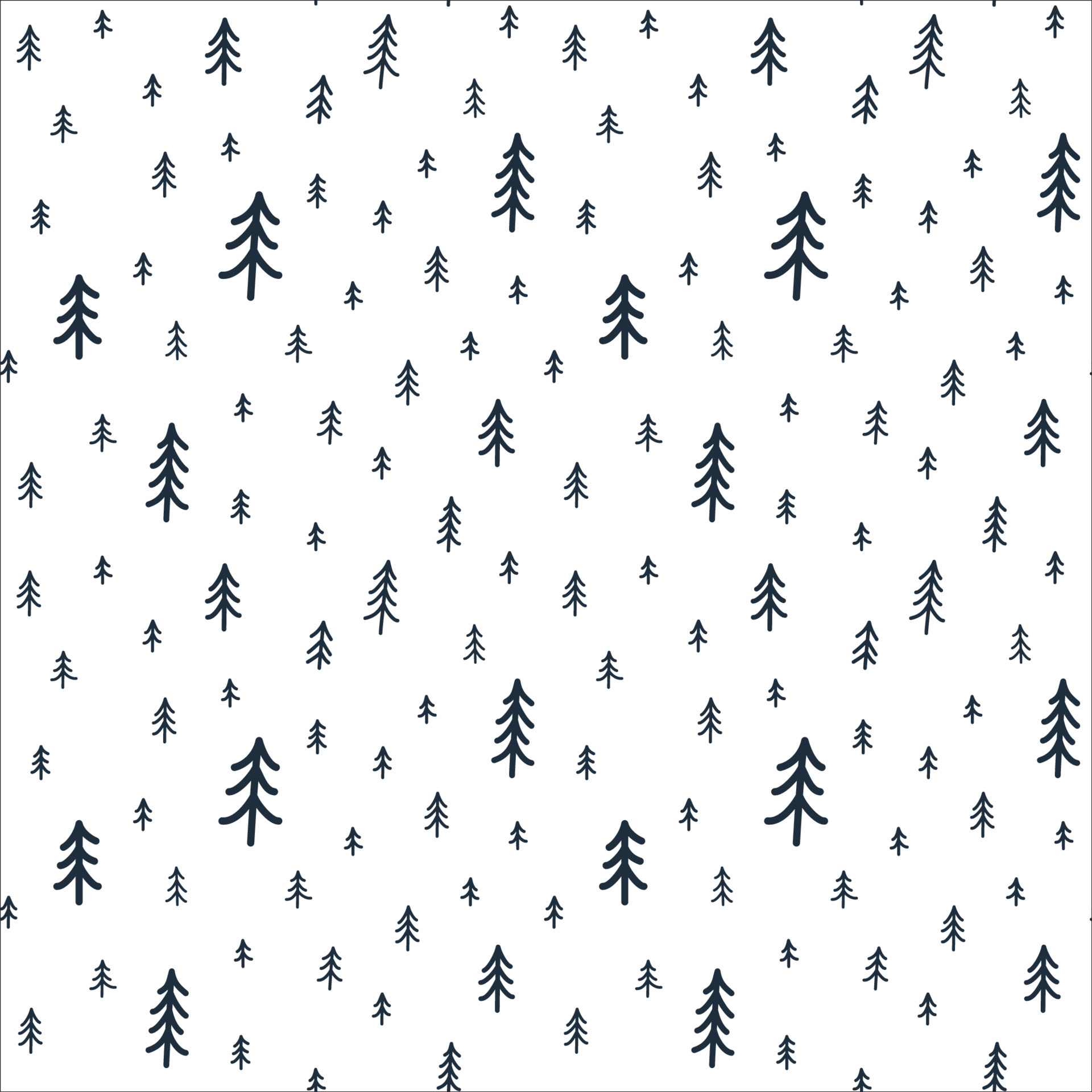 Pine Tree Seamless Pattern. Doodle Style. Simple illustration of ...