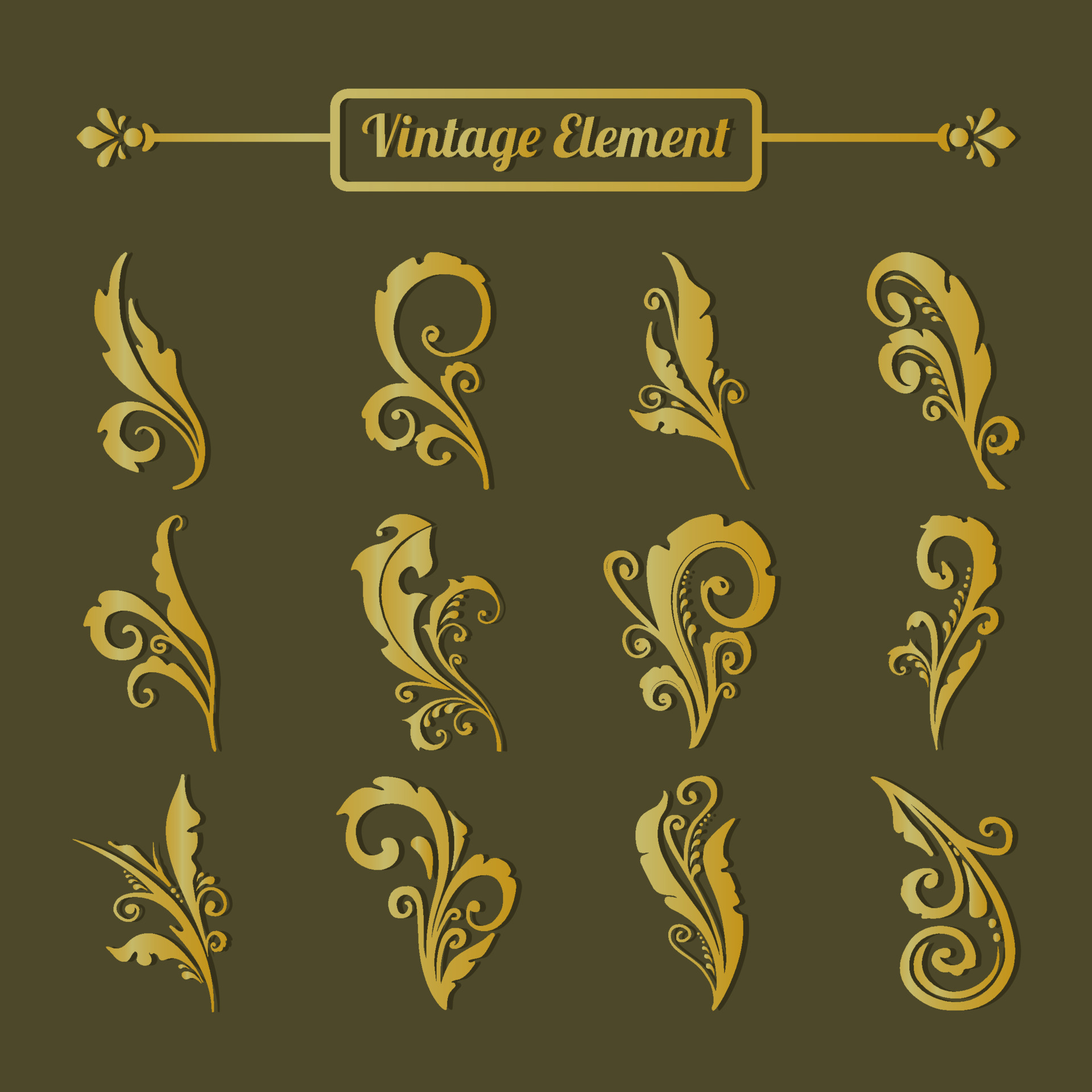 vintage curl design element 4855600 Vector Art at Vecteezy