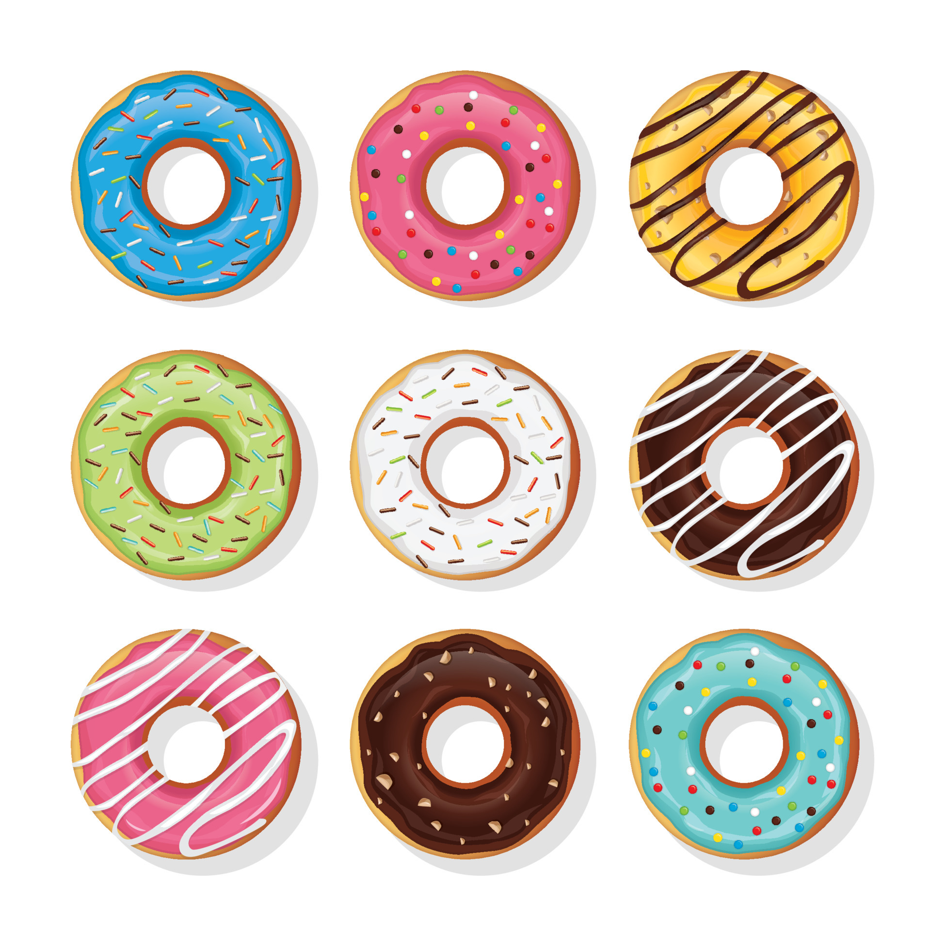 colección de vectores de donas 4855607 Vector en Vecteezy