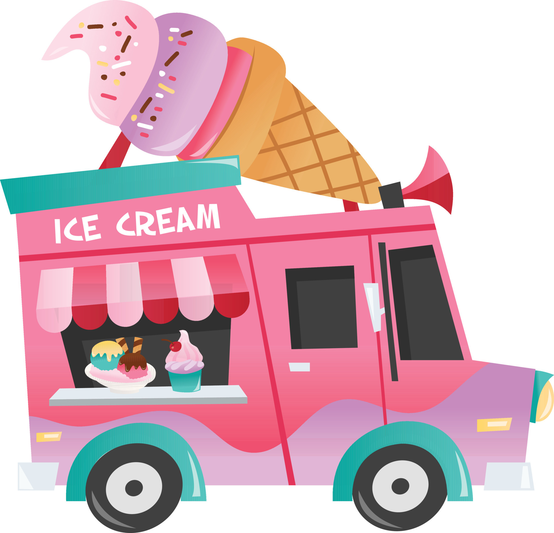 Cartoon Ice Cream Truck 4863120 Vector Art At Vecteezy