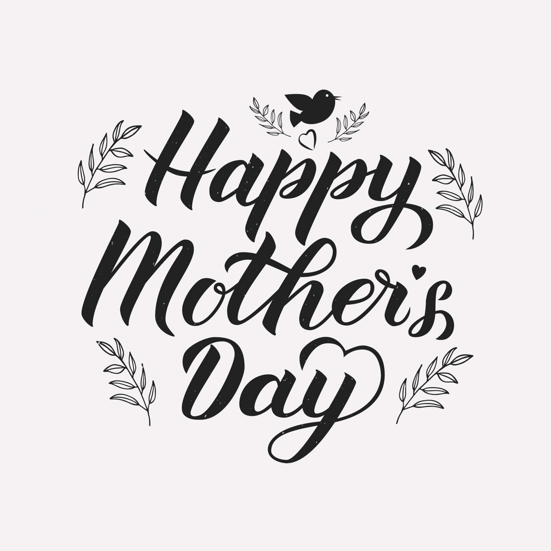 Happy Mother S Day Calligraphy Lettering With Floral Elements Mothers