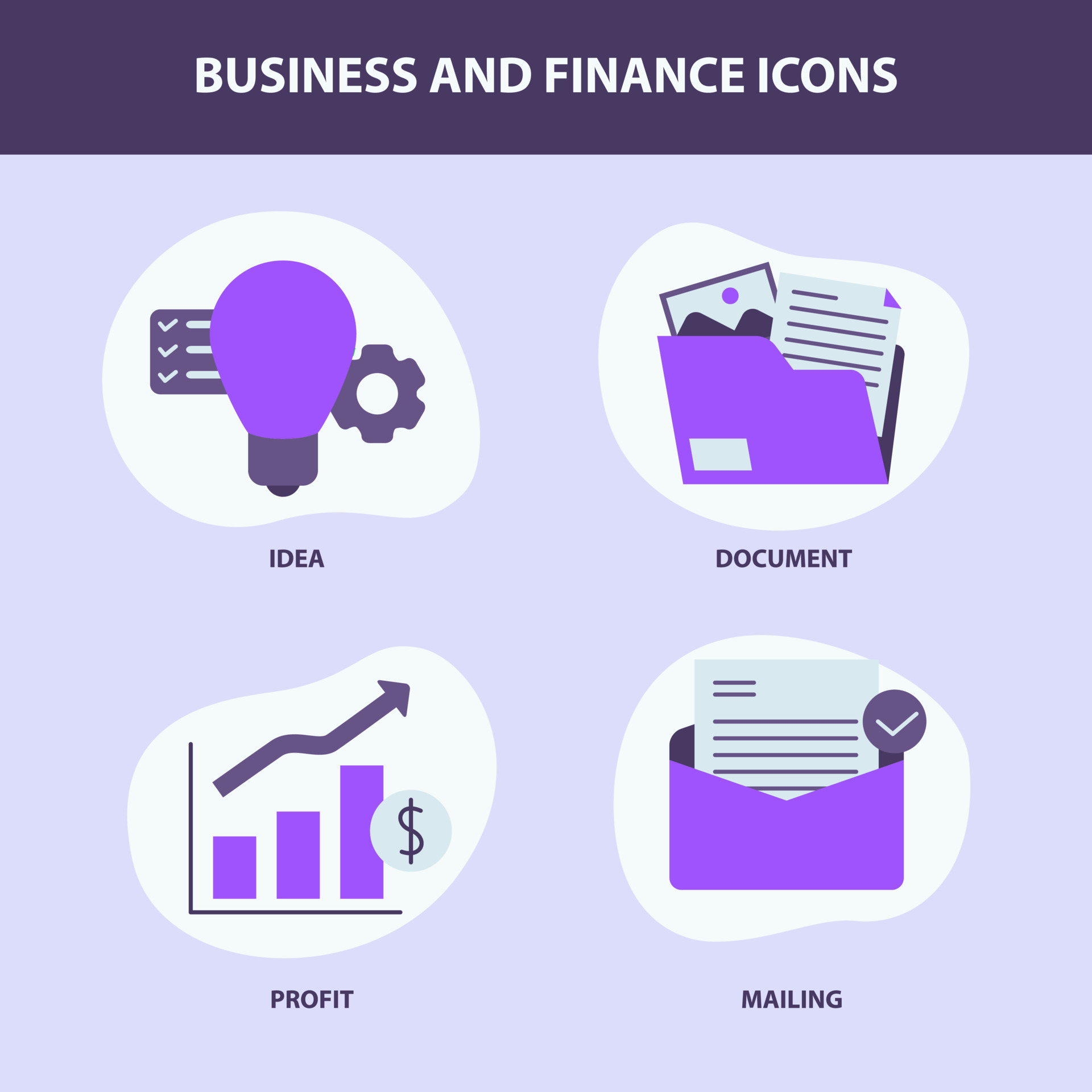 business set collection icon with icons for idea document graph and ...