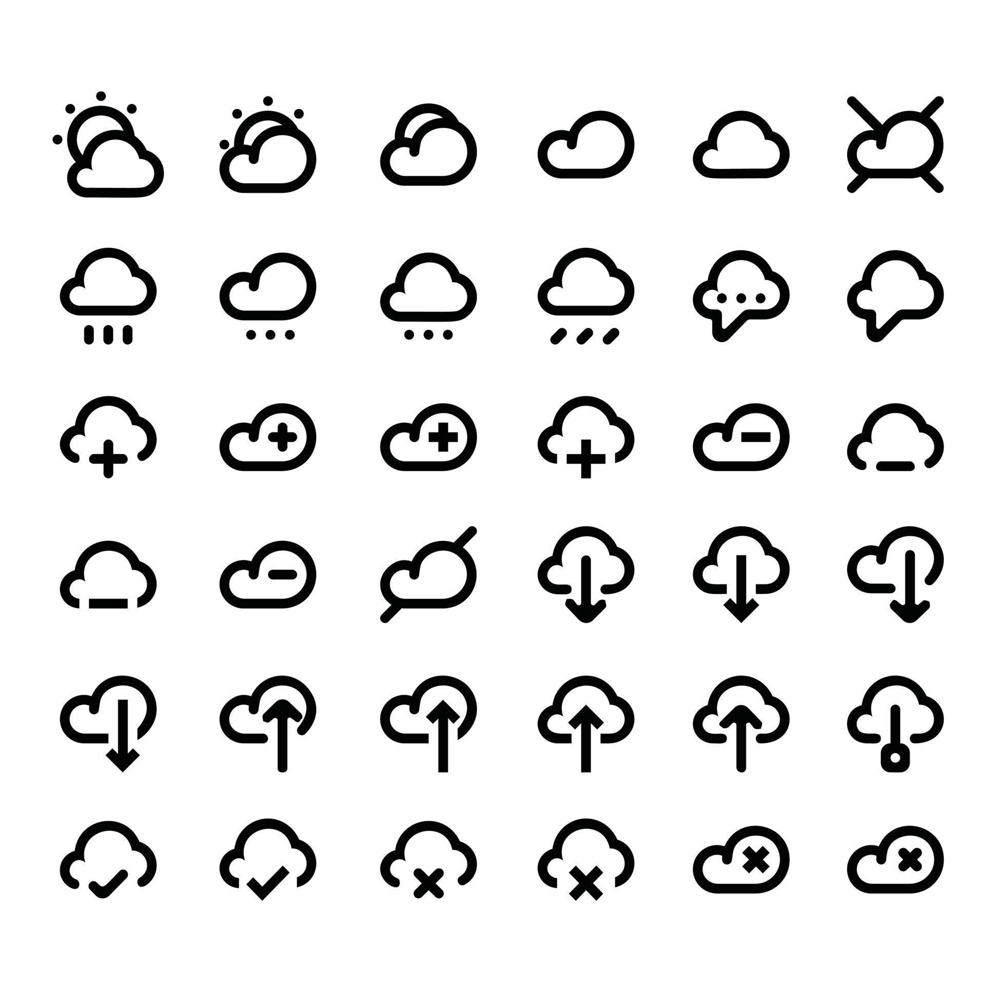 Cloud shapes collection. Cloud icons for cloud computing web and app. Simplus series 4865992 ...
