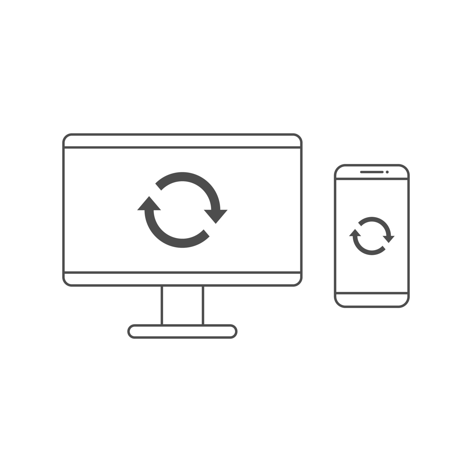 Computer and smartphone sync or restart icon line vector design 4869647 ...