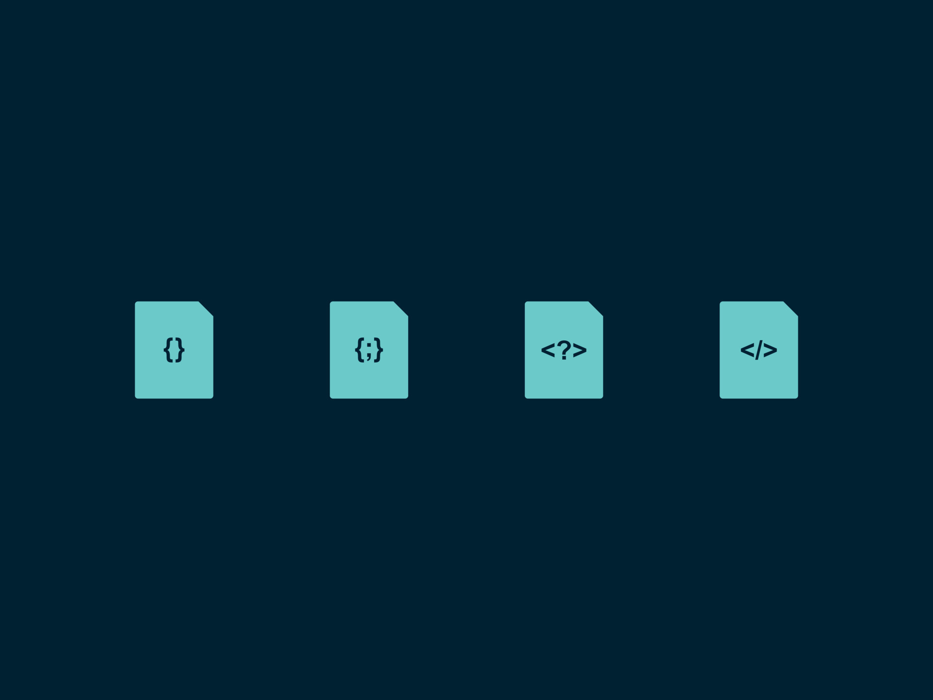 File Format Flat Icon Set Css Html Js Php Web Development File Format On Dark Blue