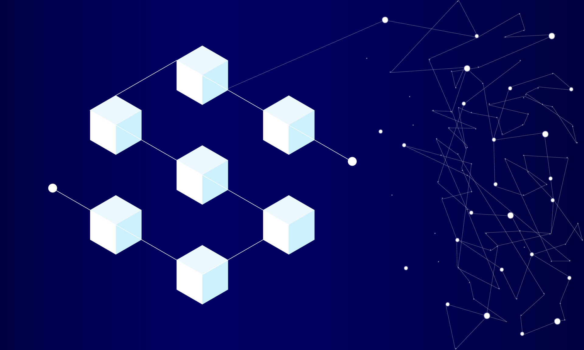 Blockchain Concept Banner Isometric Digital Blocks Connection With Each Other And Shapes Crypto