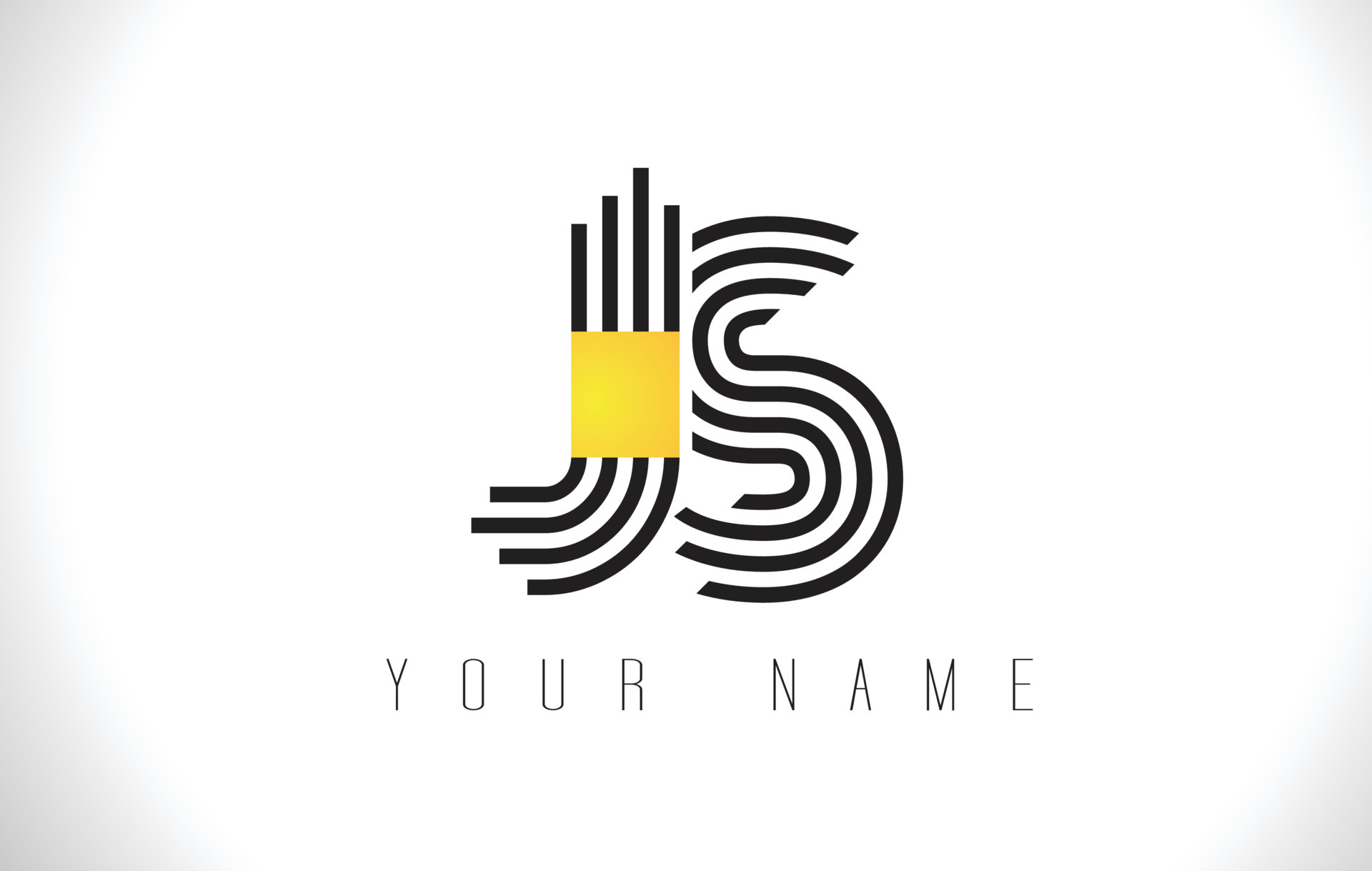 JS Black Lines Letter Logo. Creative Line Letters Vector Template ...