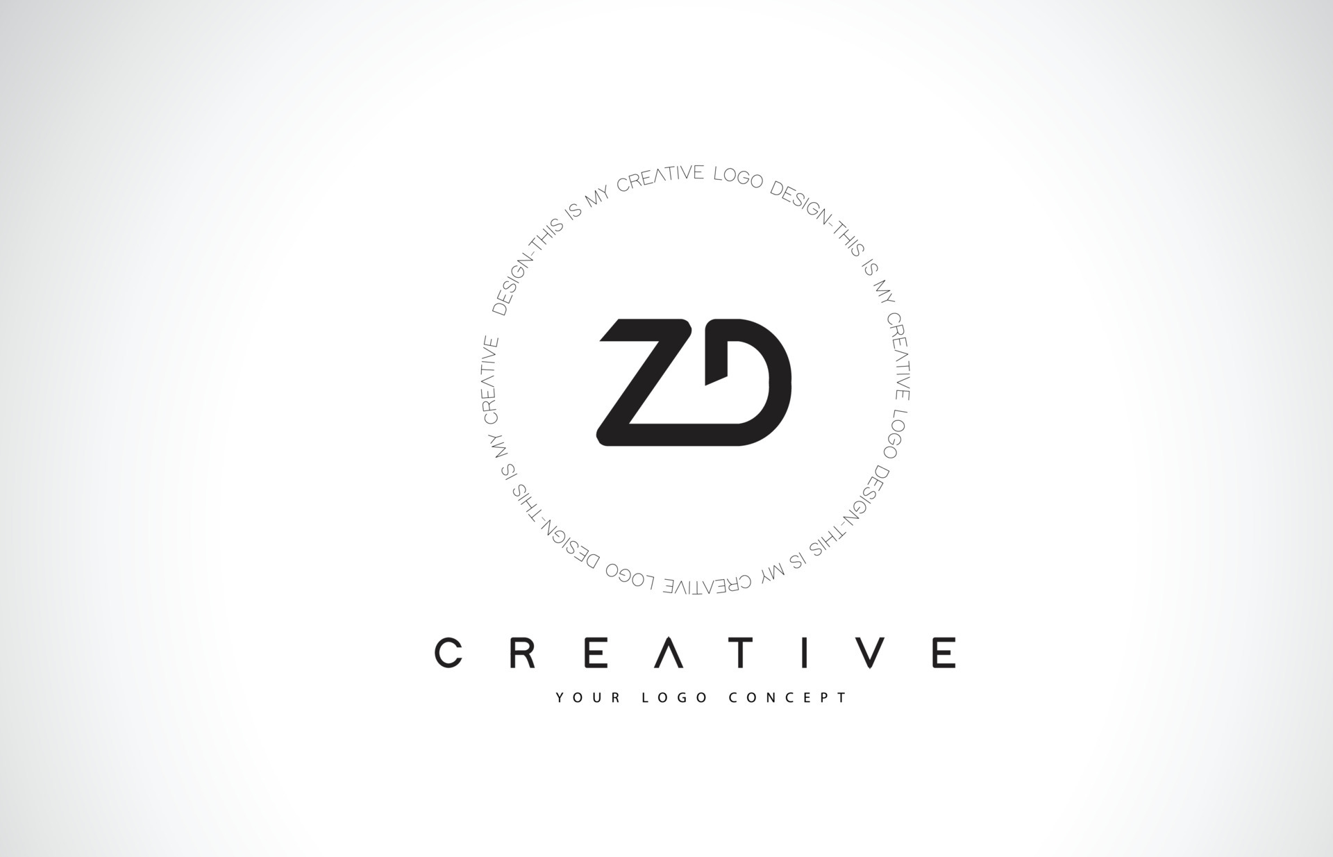 ZD Z D Logo Design with Black and White Creative Text Letter Vector. 4891223 Vector Art at Vecteezy