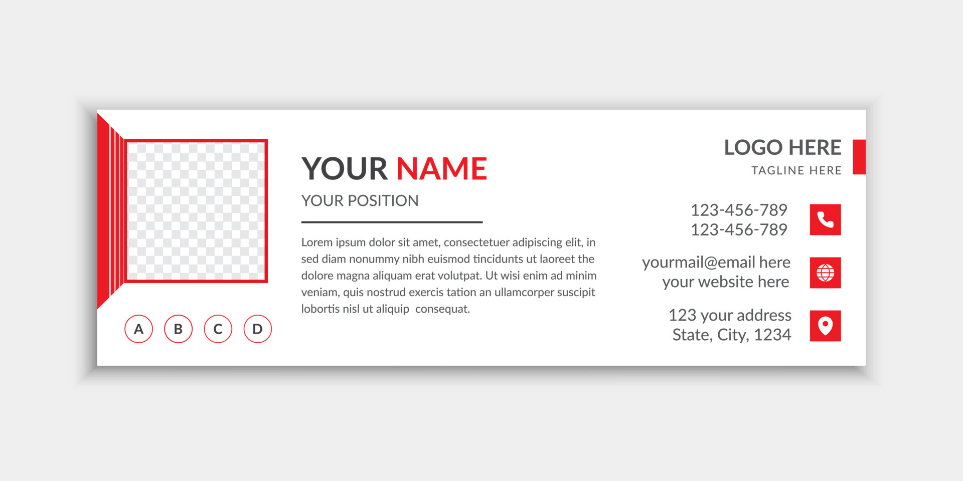 Red color custom email signature or email footer design 4891582 Vector ... Red color custom email signature or email footer design 4891582 Vector ...