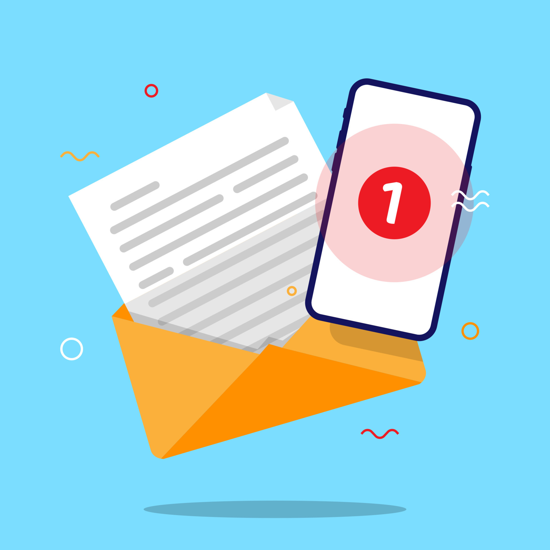 you have new email or message notification on smartphone mobile phone ...