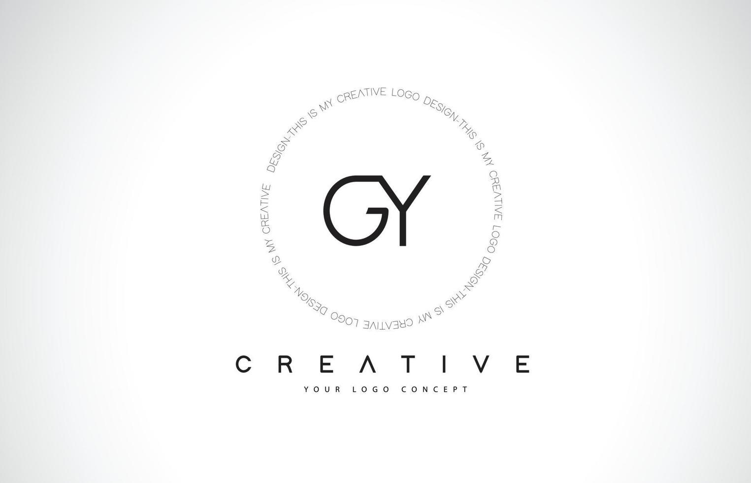 GY G Y Logo Design with Black and White Creative Text Letter Vector. 4900190 Vector Art at Vecteezy