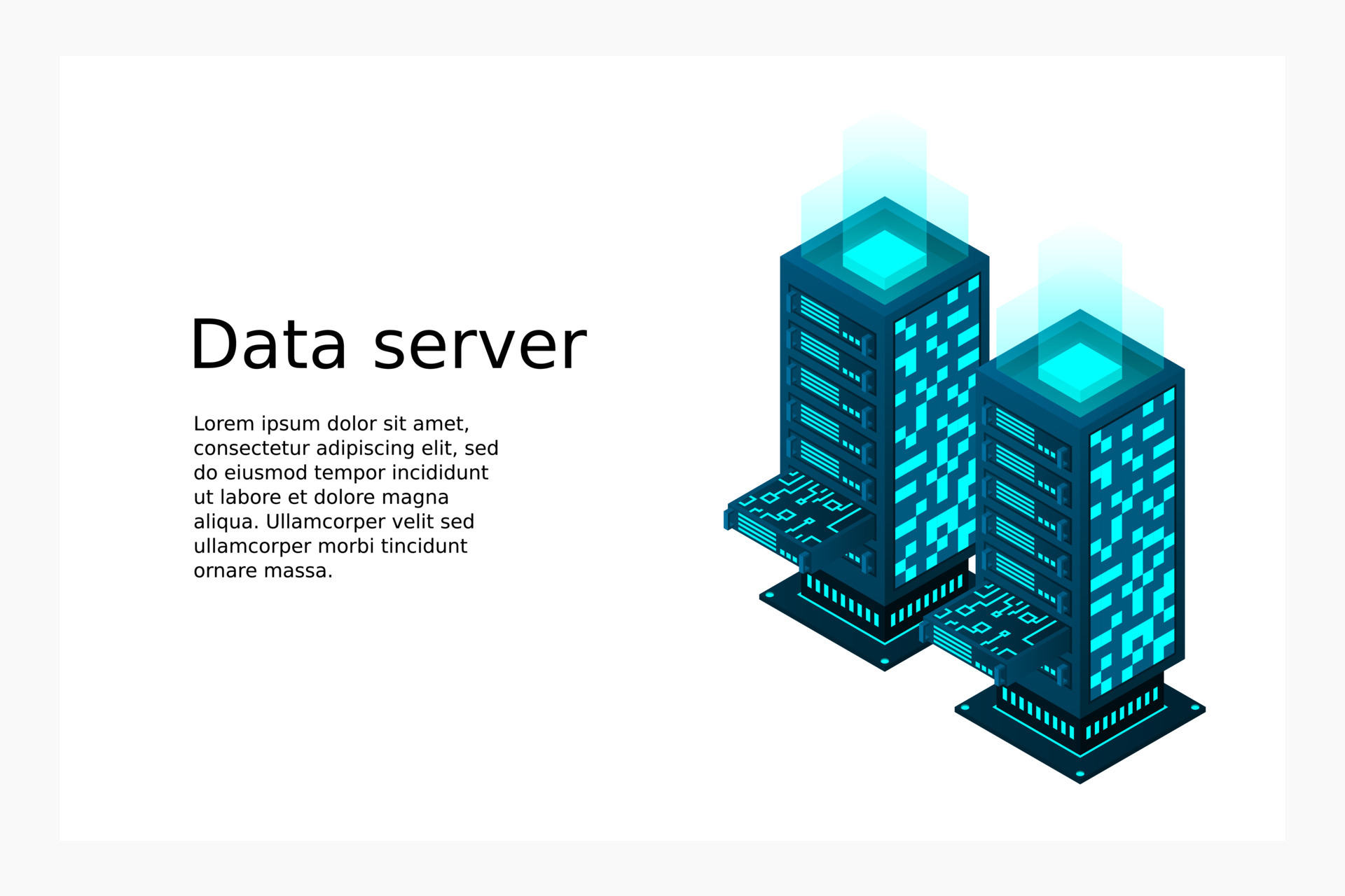 Datacenter Isometric Vector Illustration Abstract 3d Hosting Server Or