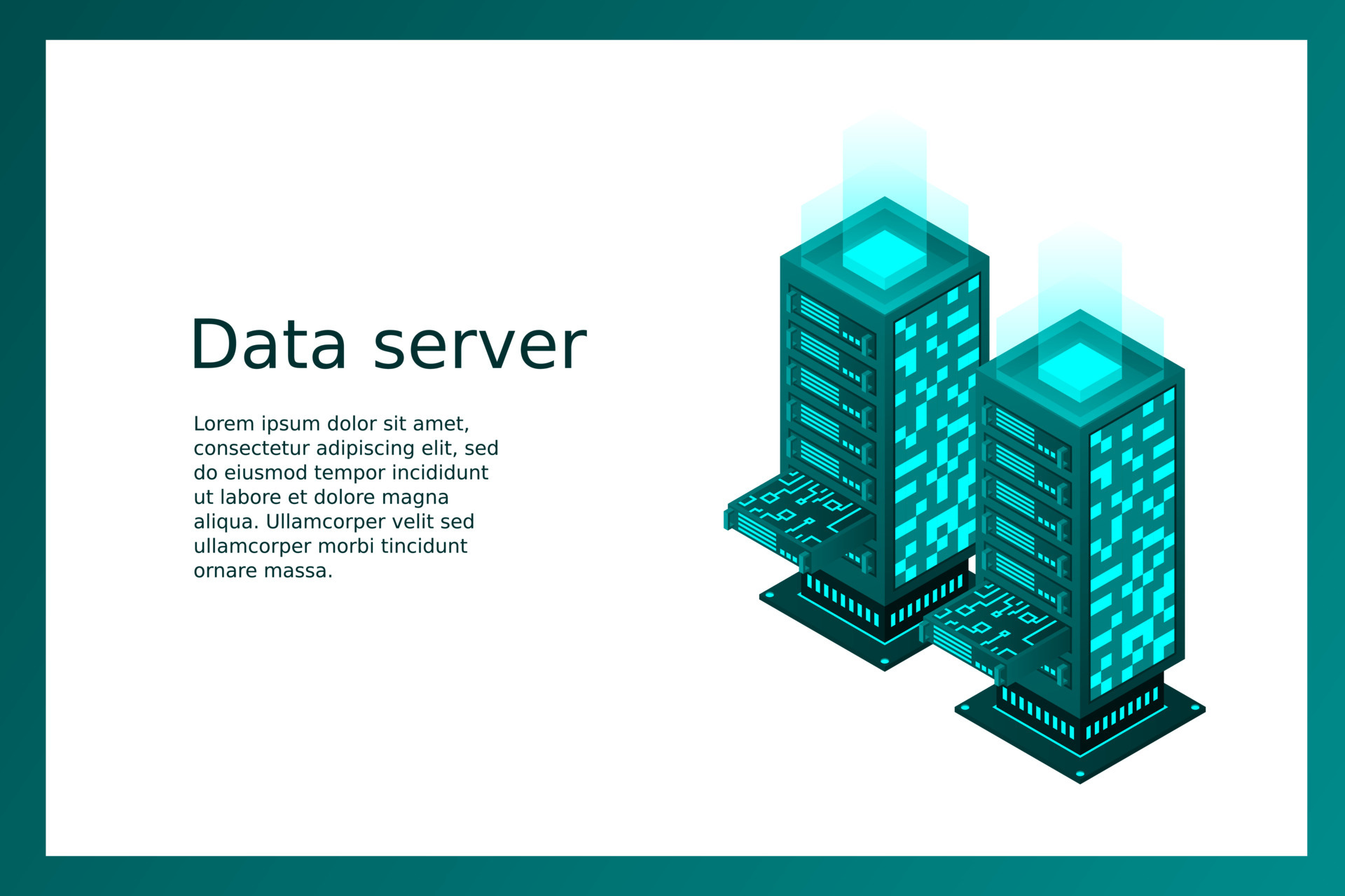 Datacenter Isometric Vector Illustration Abstract 3d Hosting Server Or