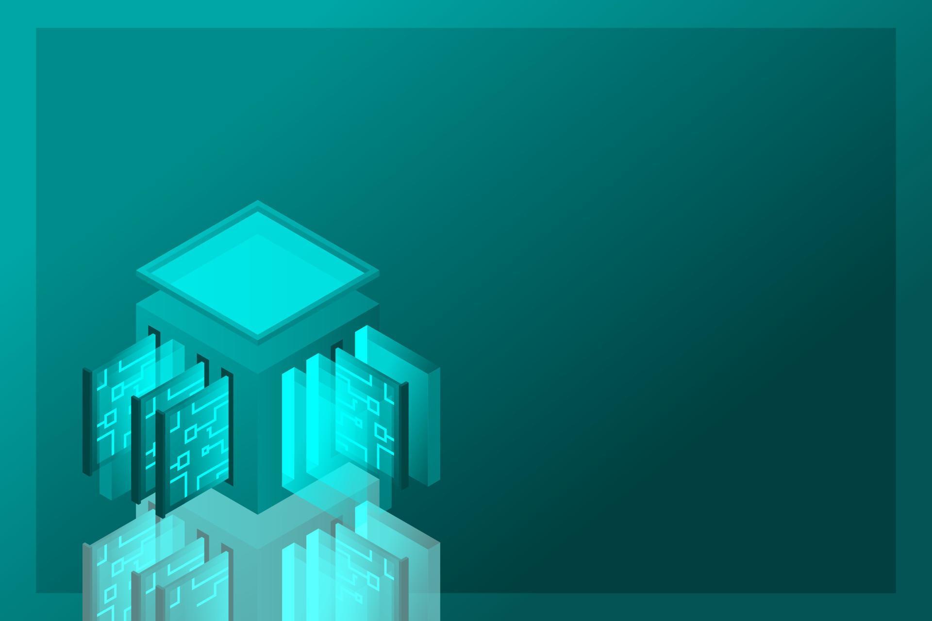 Data Center Isometric Icon Database And Cloud Data Storage Concept Pcb Slot Server Room