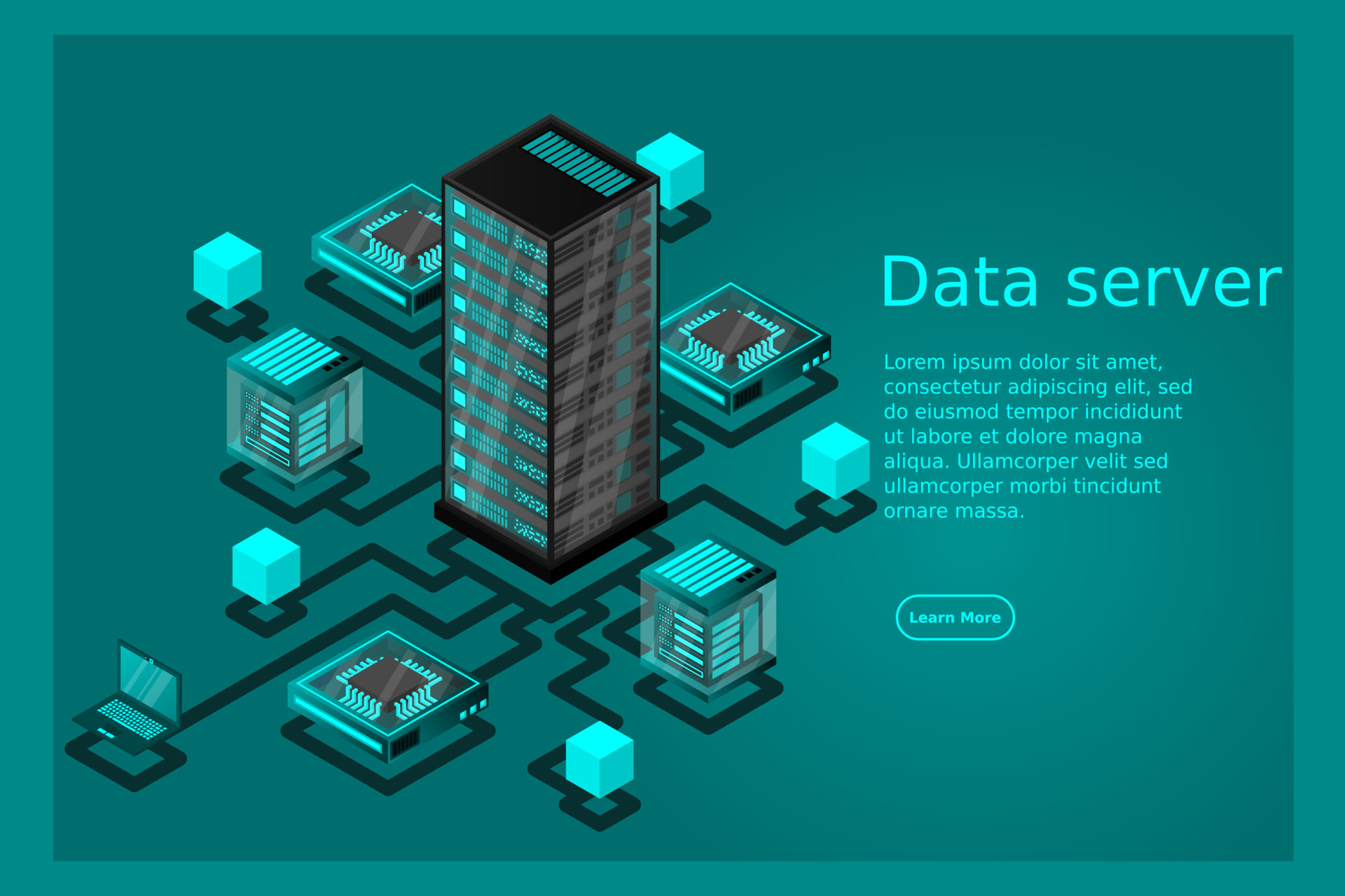 Concept of data network management .Vector isometric map with business ...