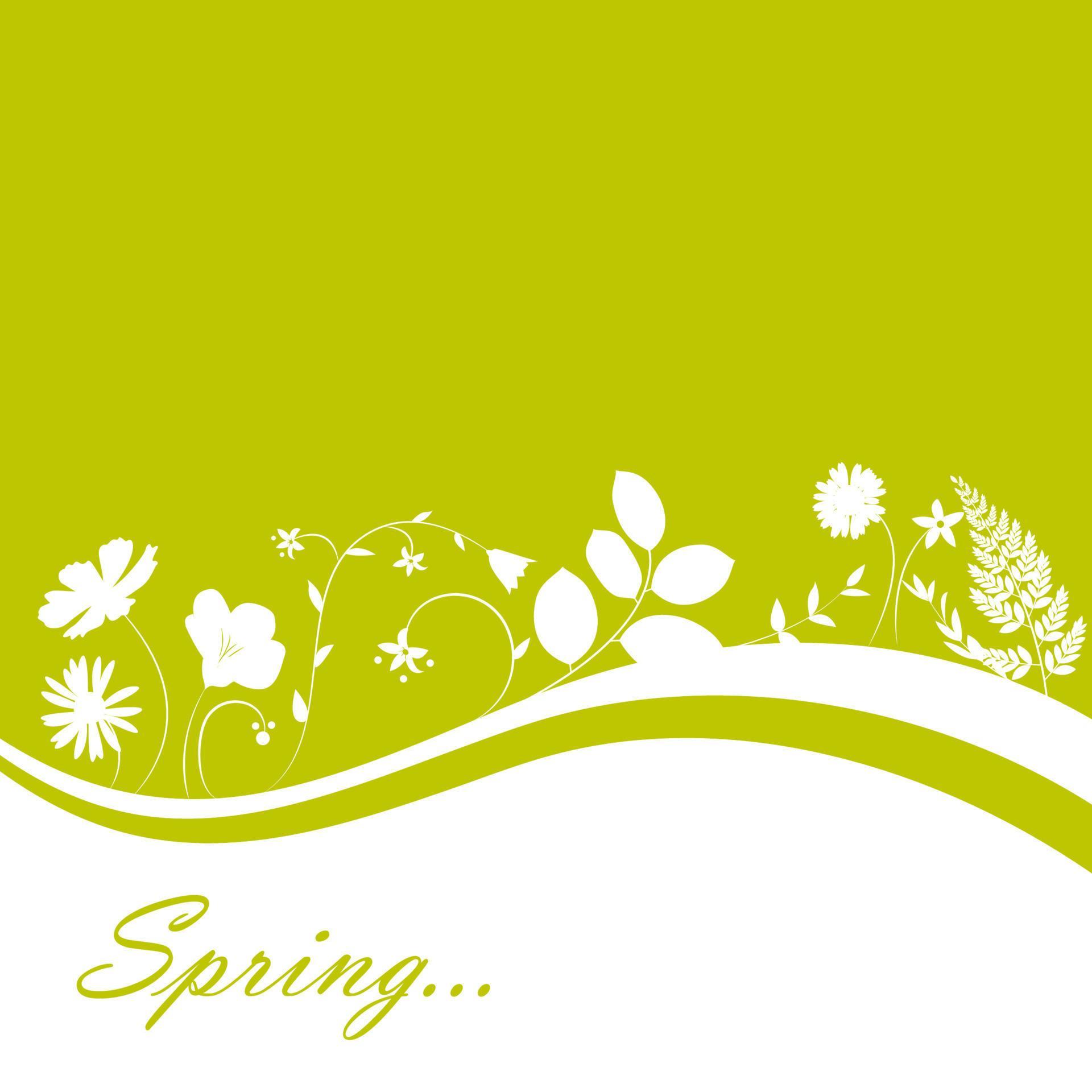 Abstract Natural Spring Background with Flowers and Leaves. Vect ...