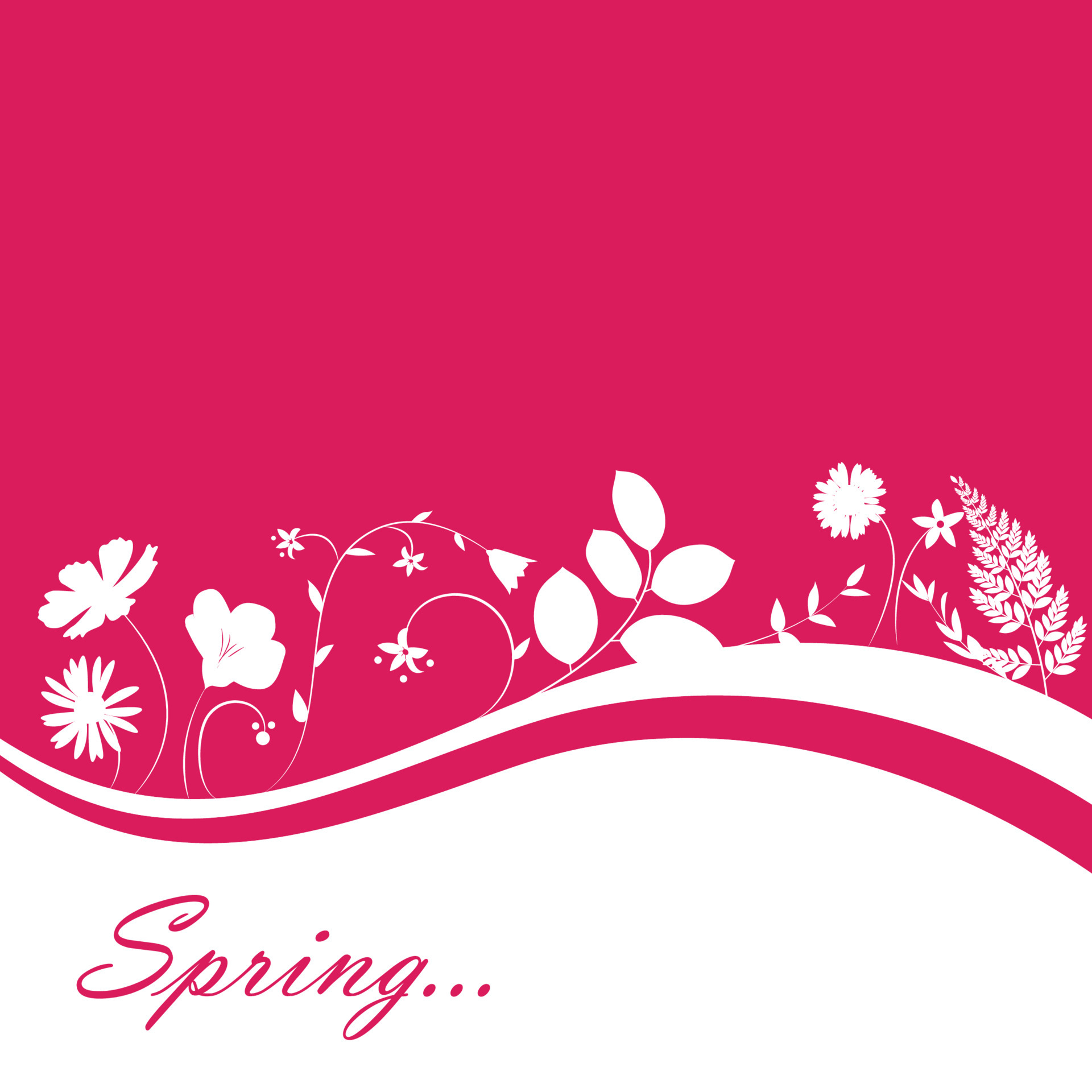 Abstract Natural Spring Background with Flowers and Leaves. Vect ...