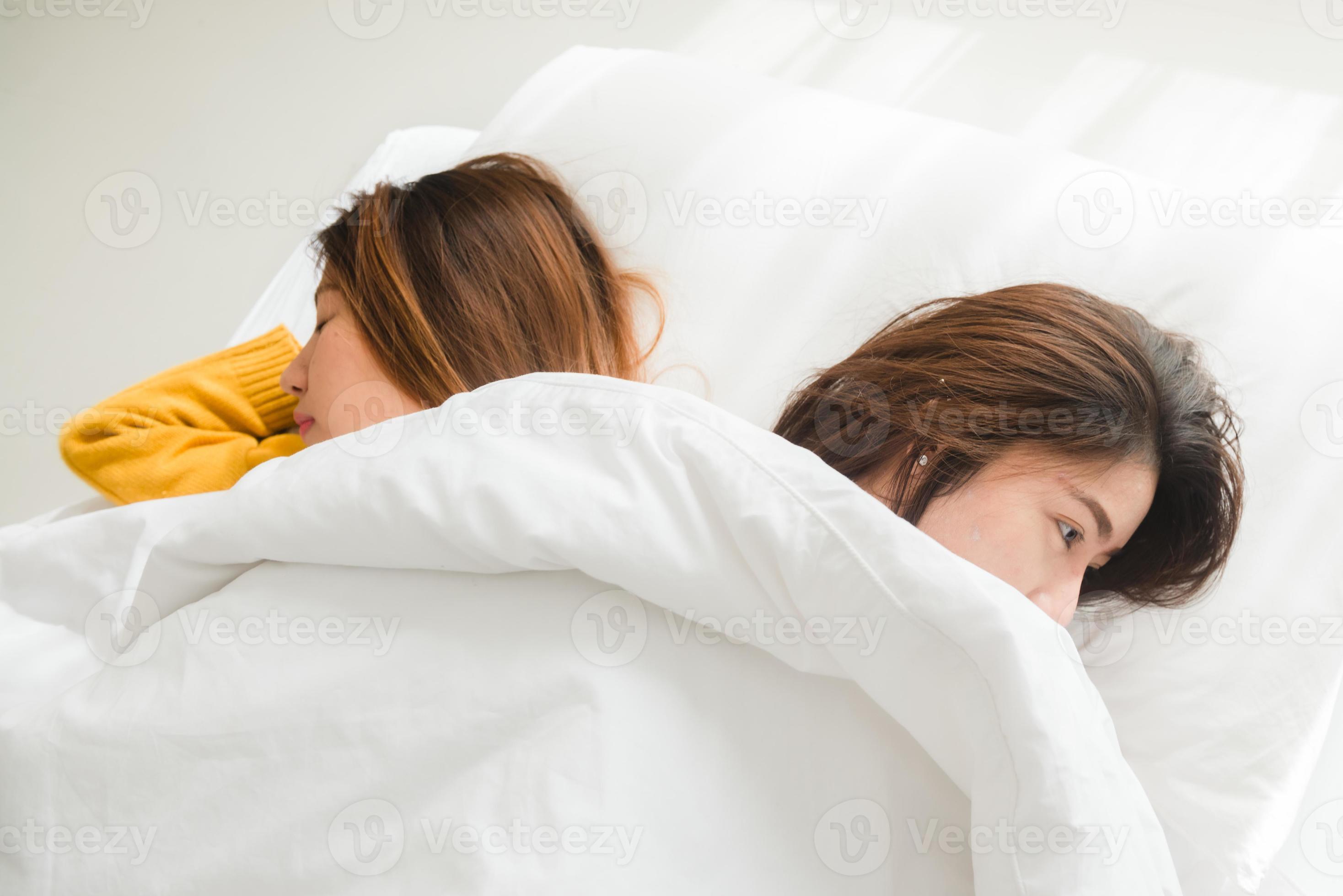 Beautiful Young Asian Women Lgbt Lesbian Happy Couple Hugging And