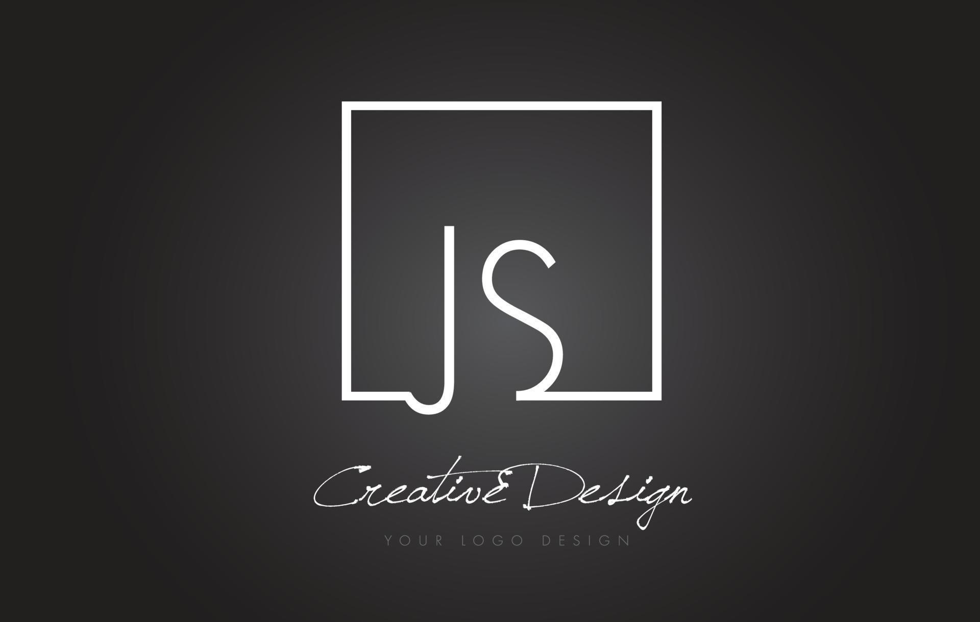 JS Square Frame Letter Logo Design with Black and White Colors. 4907419 ...