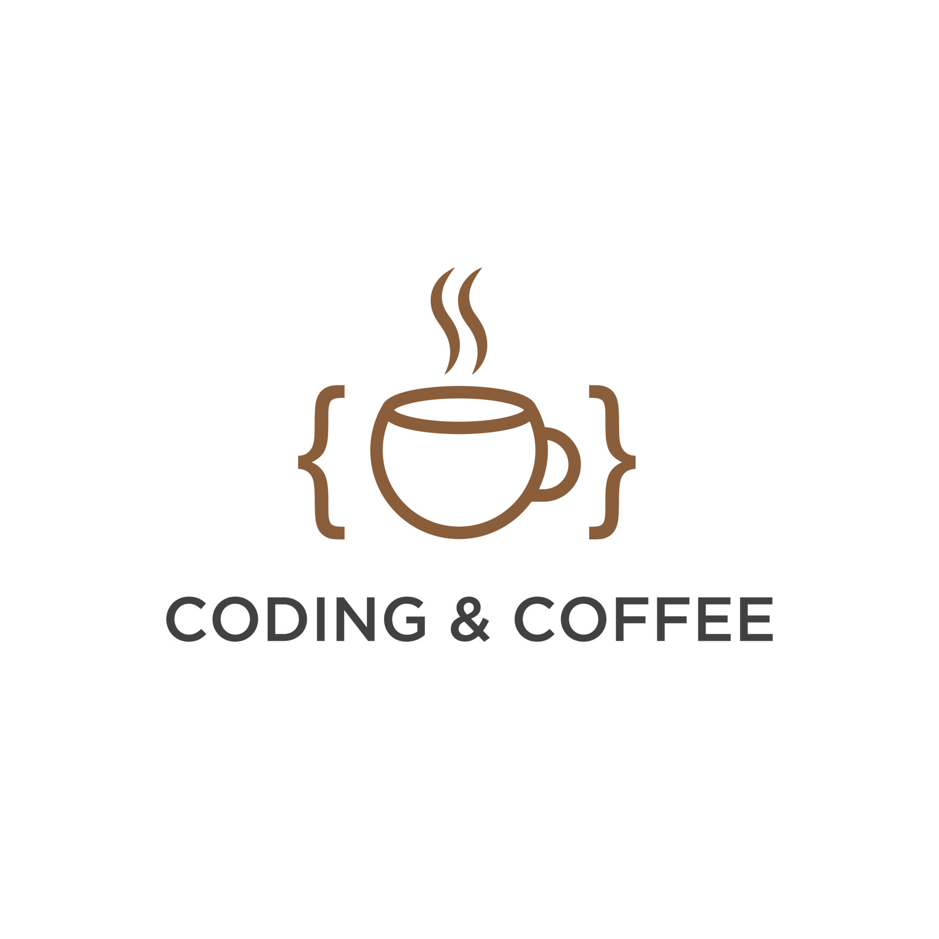coding and coffee logo design template vector 4909897 Vector Art at ...