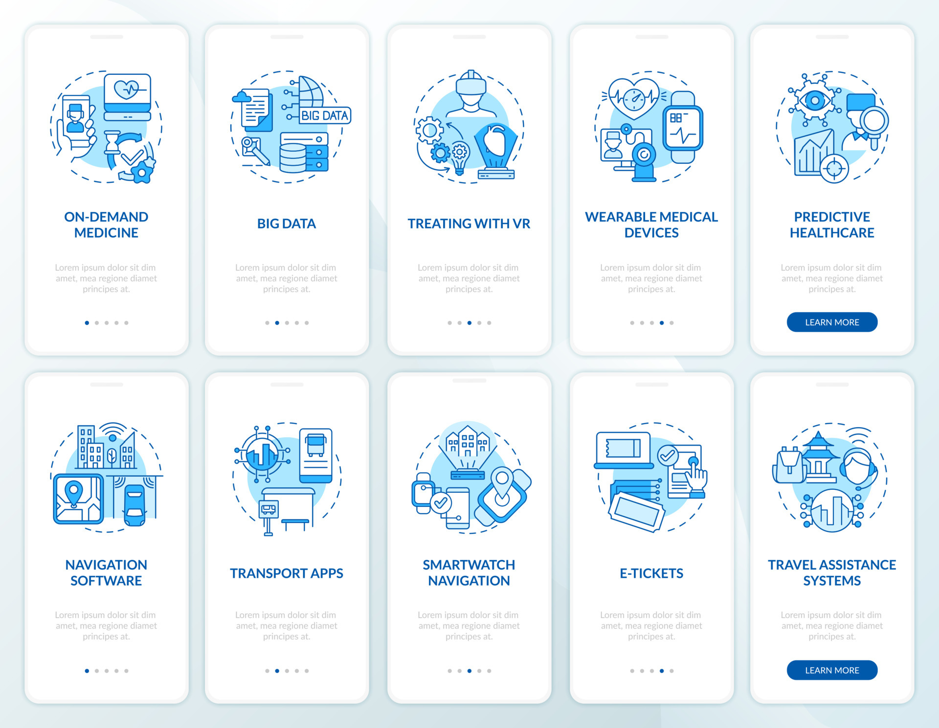 Public Services Digitalization Process Onboarding Mobile App Page Screen Set Tech Walkthrough 5
