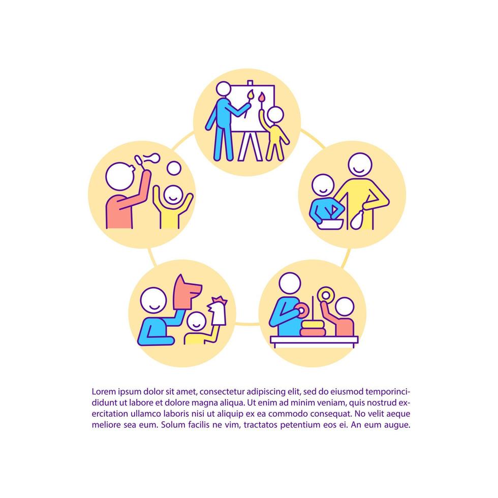 Parent and child interaction concept line icons with text. PPT page ...
