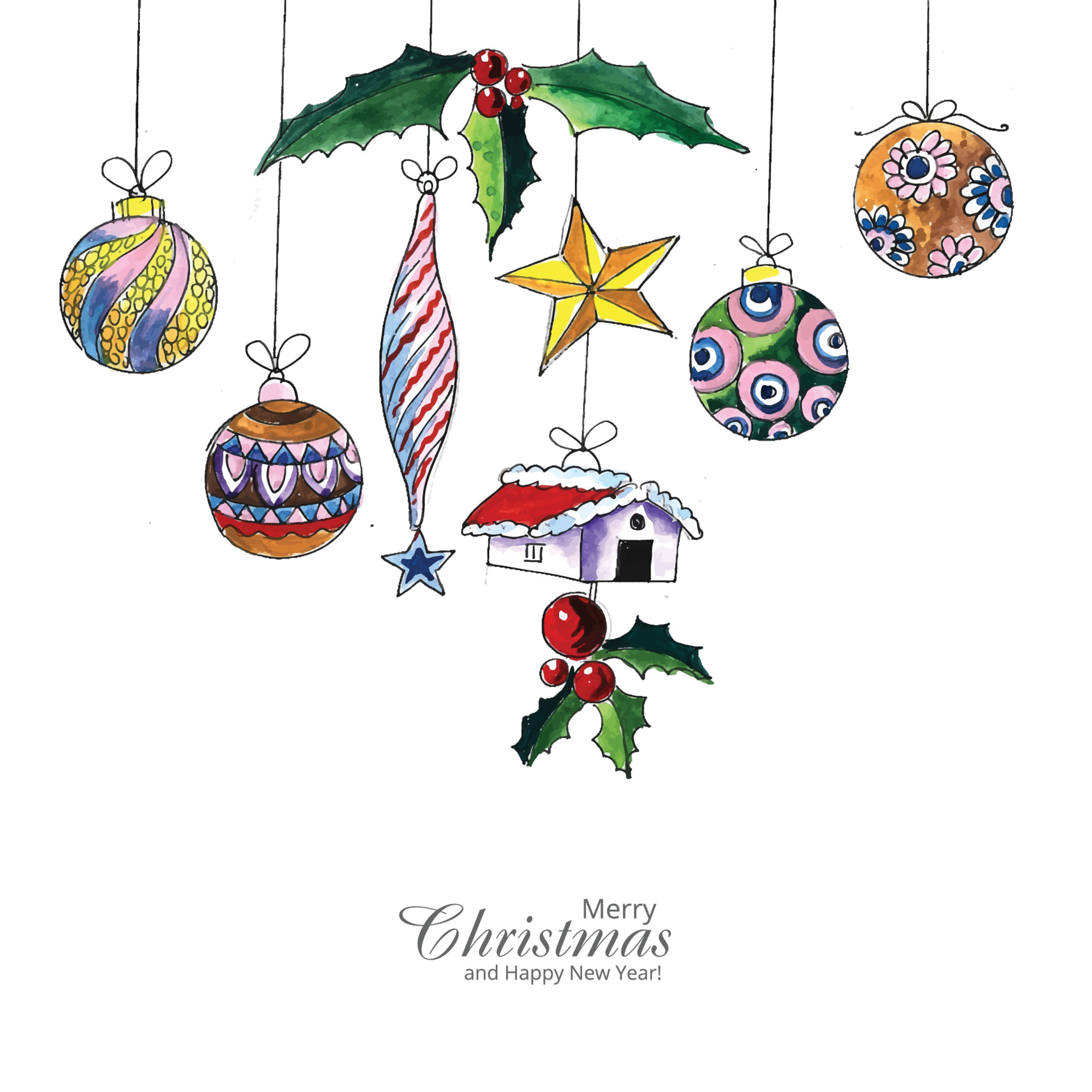 Beautiful Decorative Christmas Elements Holiday Card Design 4911349 Beautiful Decorative Christmas Elements Holiday Card Design 4911349