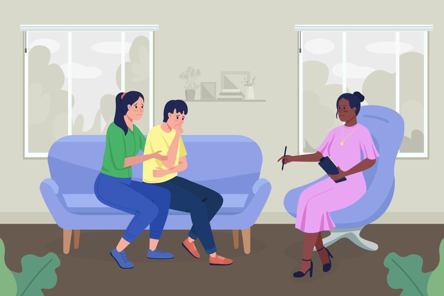 Consejería de salud mental para adolescentes ilustración de vector de ... Consejería de salud mental para adolescentes ilustración de vector de ...