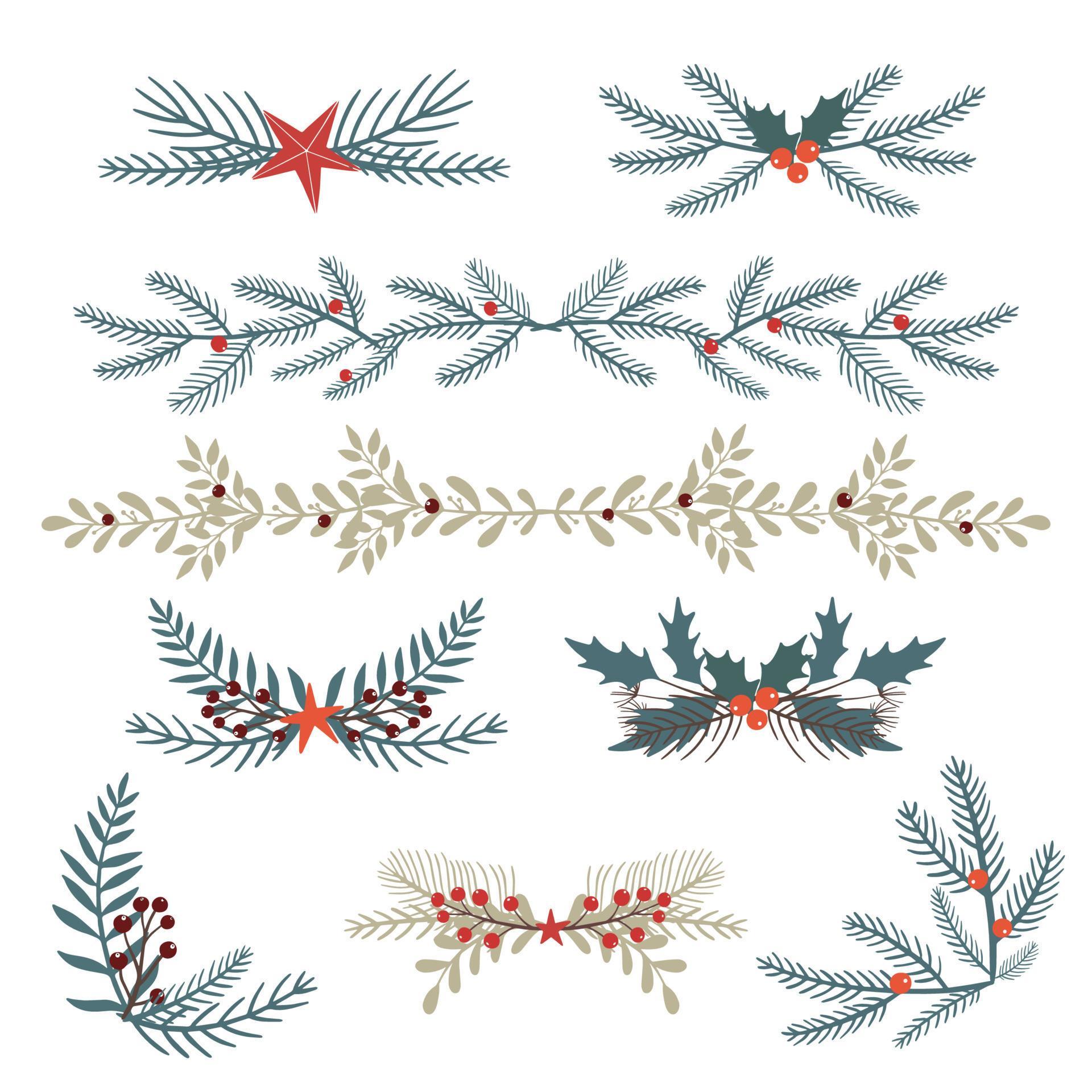 Set of christmas ornaments isolated on white background 4915373 Vector ...