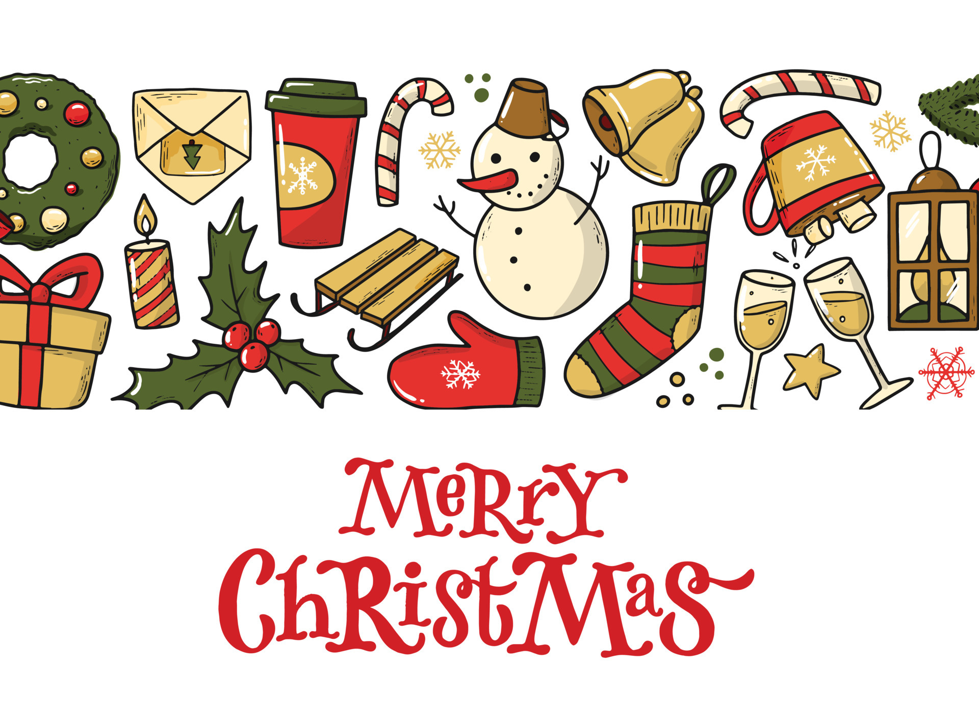 Merry Christmas Lettering Quote For Posters Prints Greeting Cards