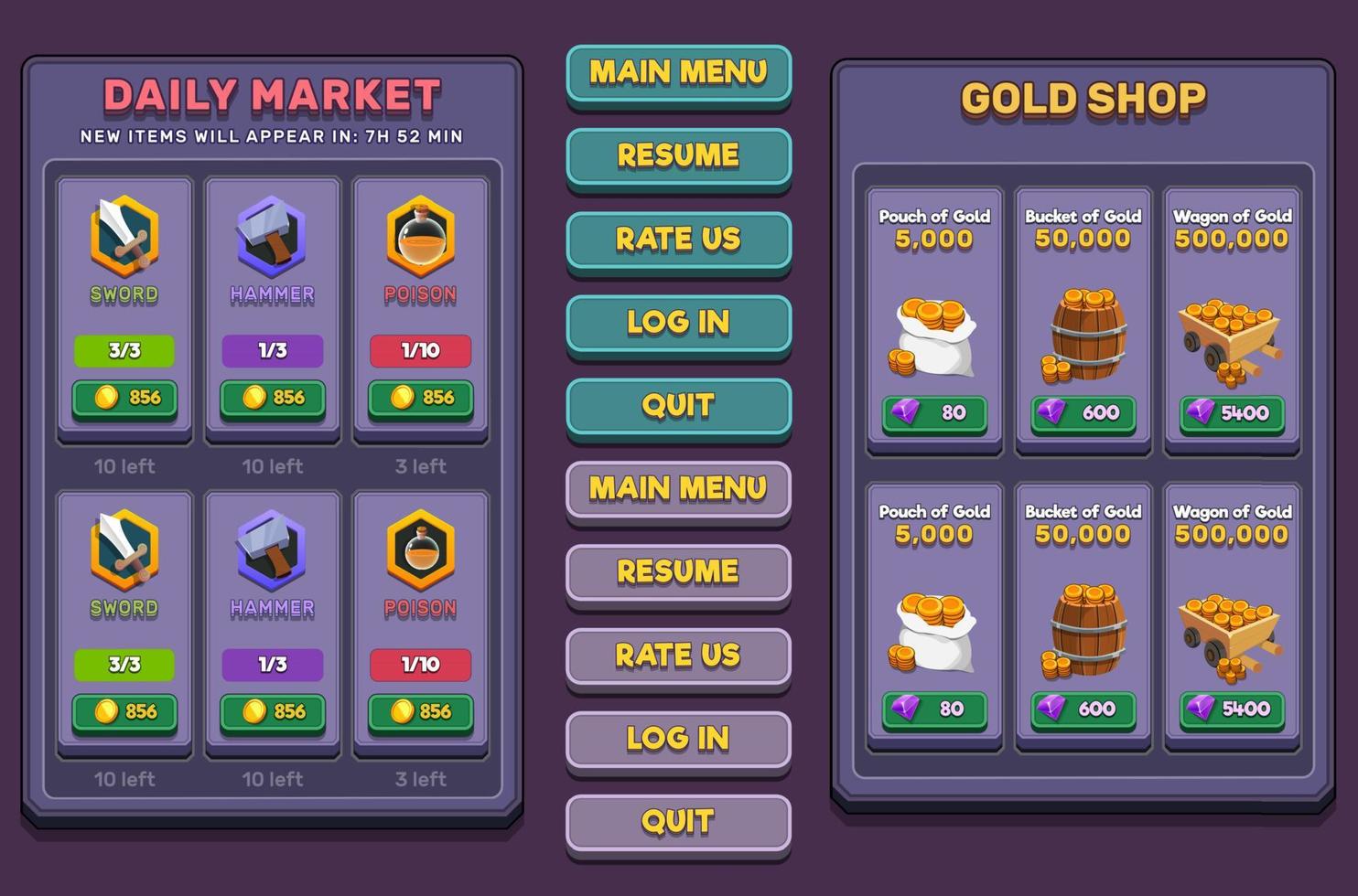 Action Game Ui Kit will Menus, pop up, screens and Game elements ... Action Game Ui Kit will Menus, pop up, screens and Game elements ...